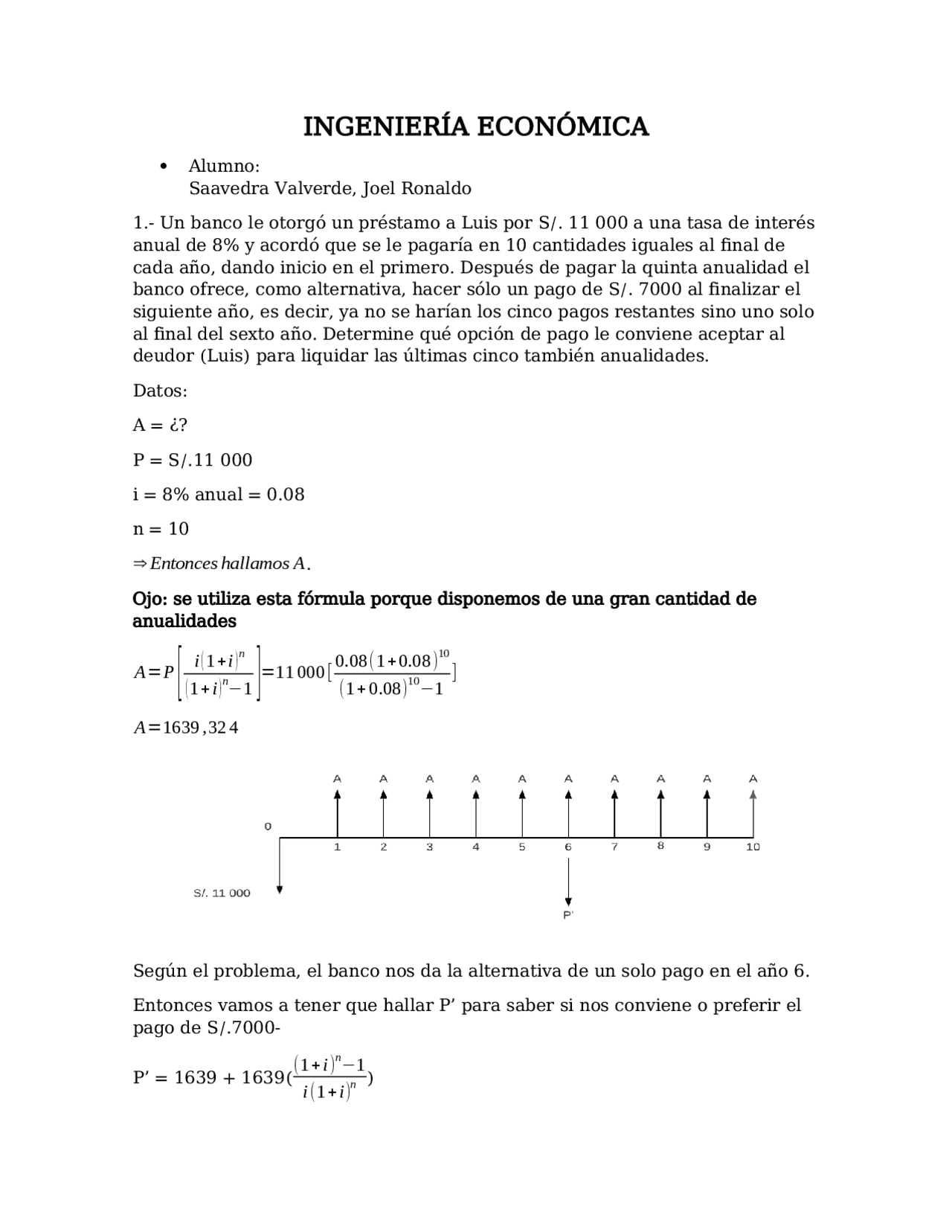 IngenierÍa EconÓmica Ejercicios Ejercicios De Ingeniería Económica
