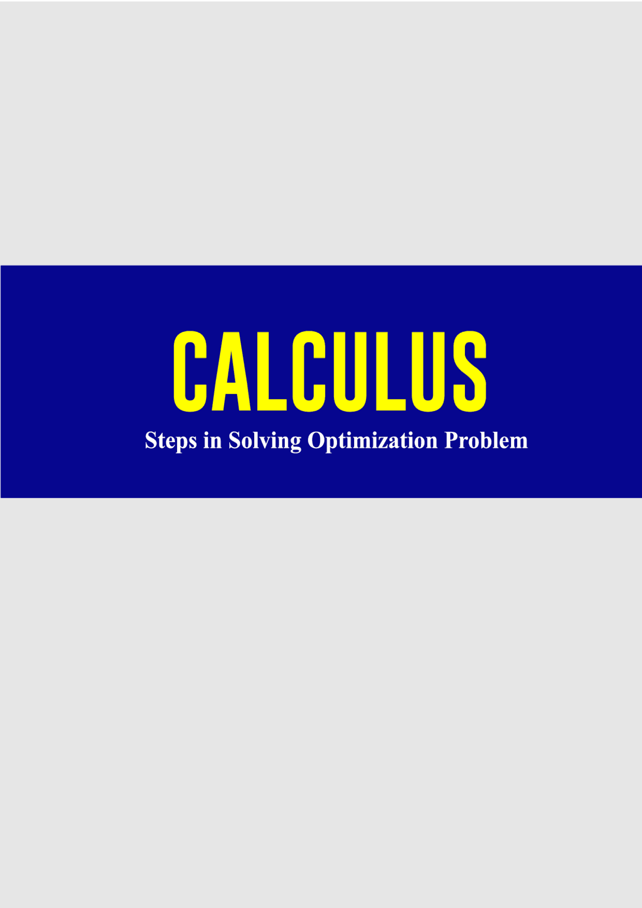 Solving Maximum And Minimum Docsity