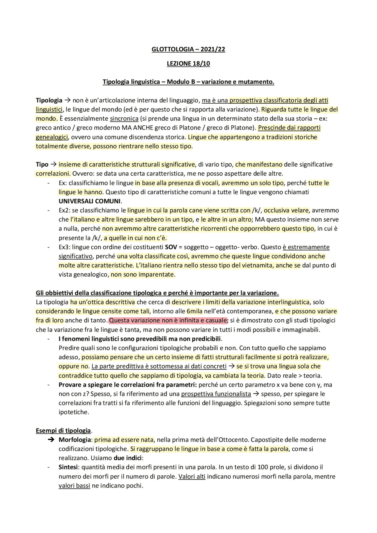 Appunti Corso Di Glottologia Dede 20212022 B C Docsity