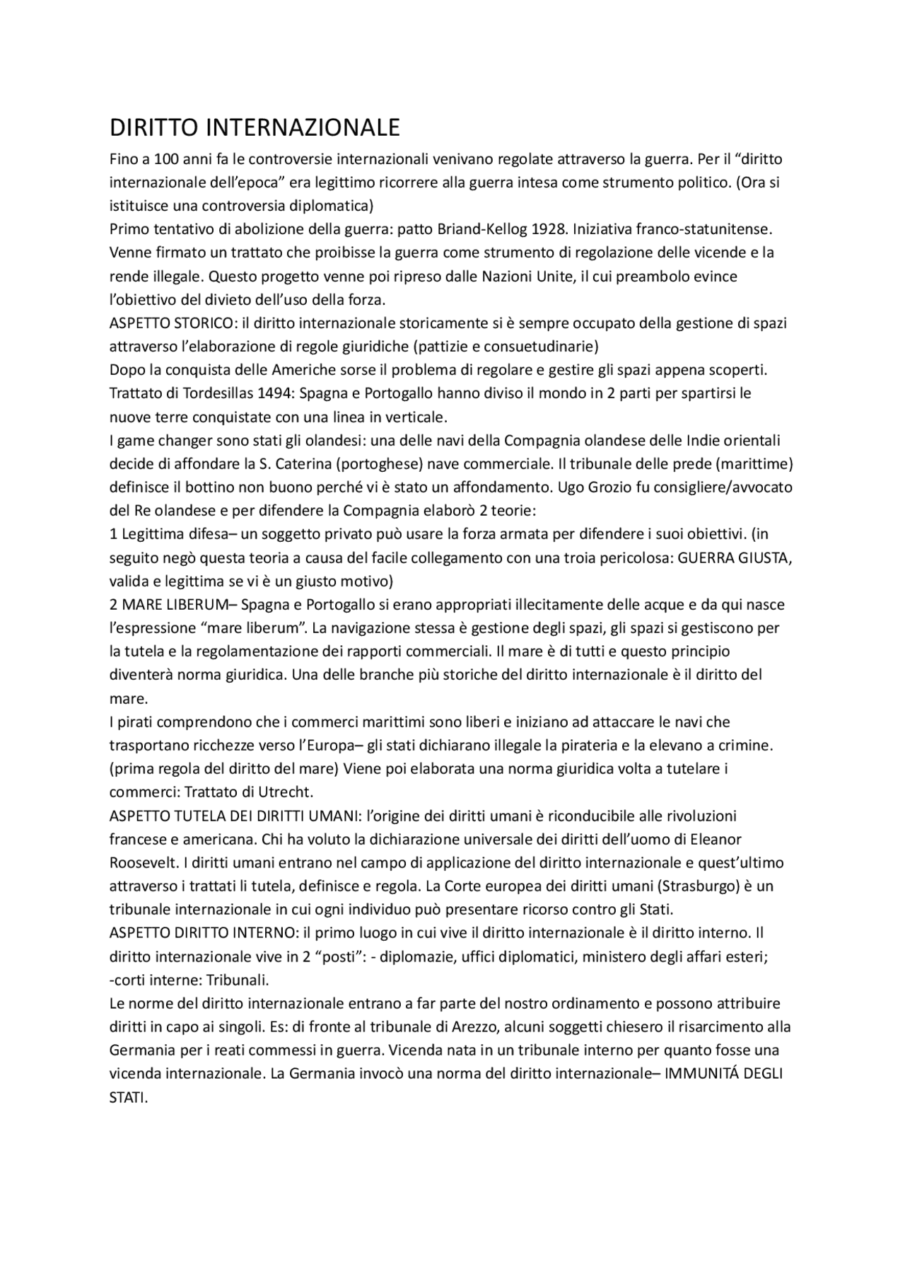 Appunti Diritto Internazionale Docsity