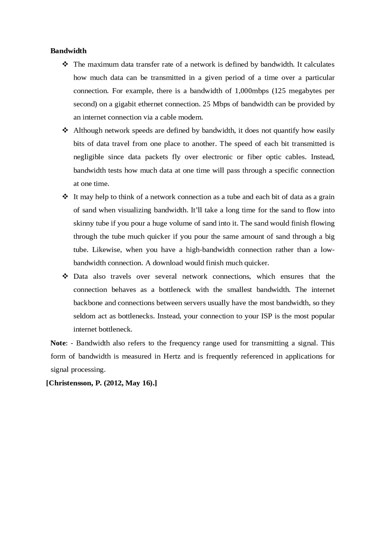What Is Bandwidth In Internet Docsity