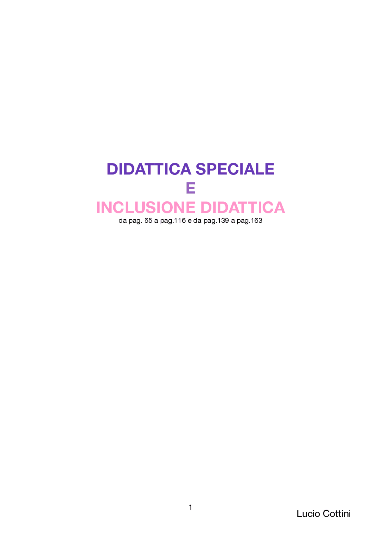 Didattica Speciale E Inclusione Didattica Docsity