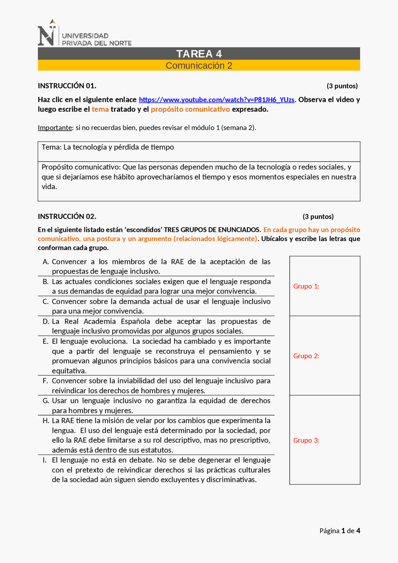 Examen T4 Comunicación Upn Exámenes Selectividad De Lengua Y