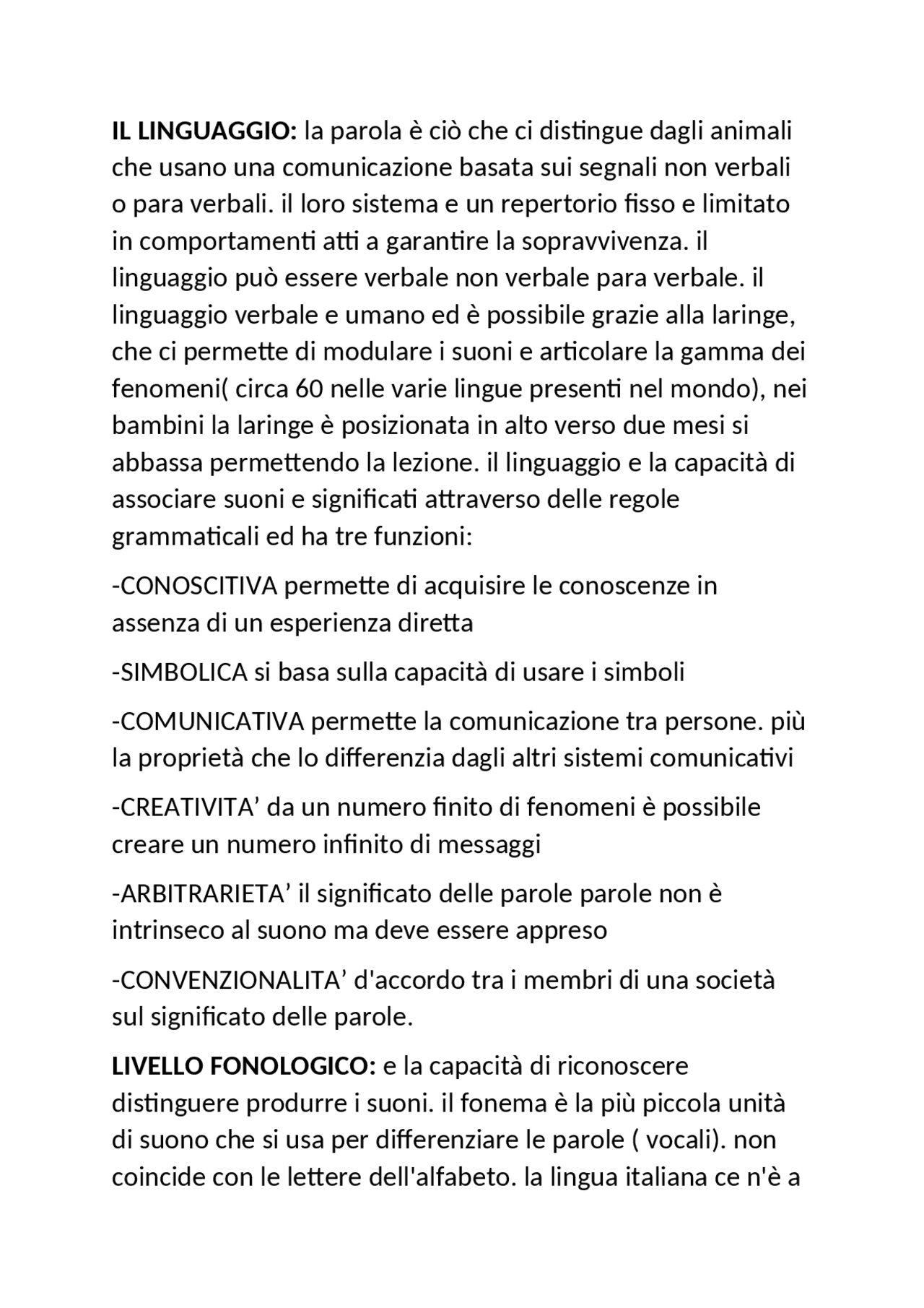 Appunti Linguaggio E Comunicazione Docsity