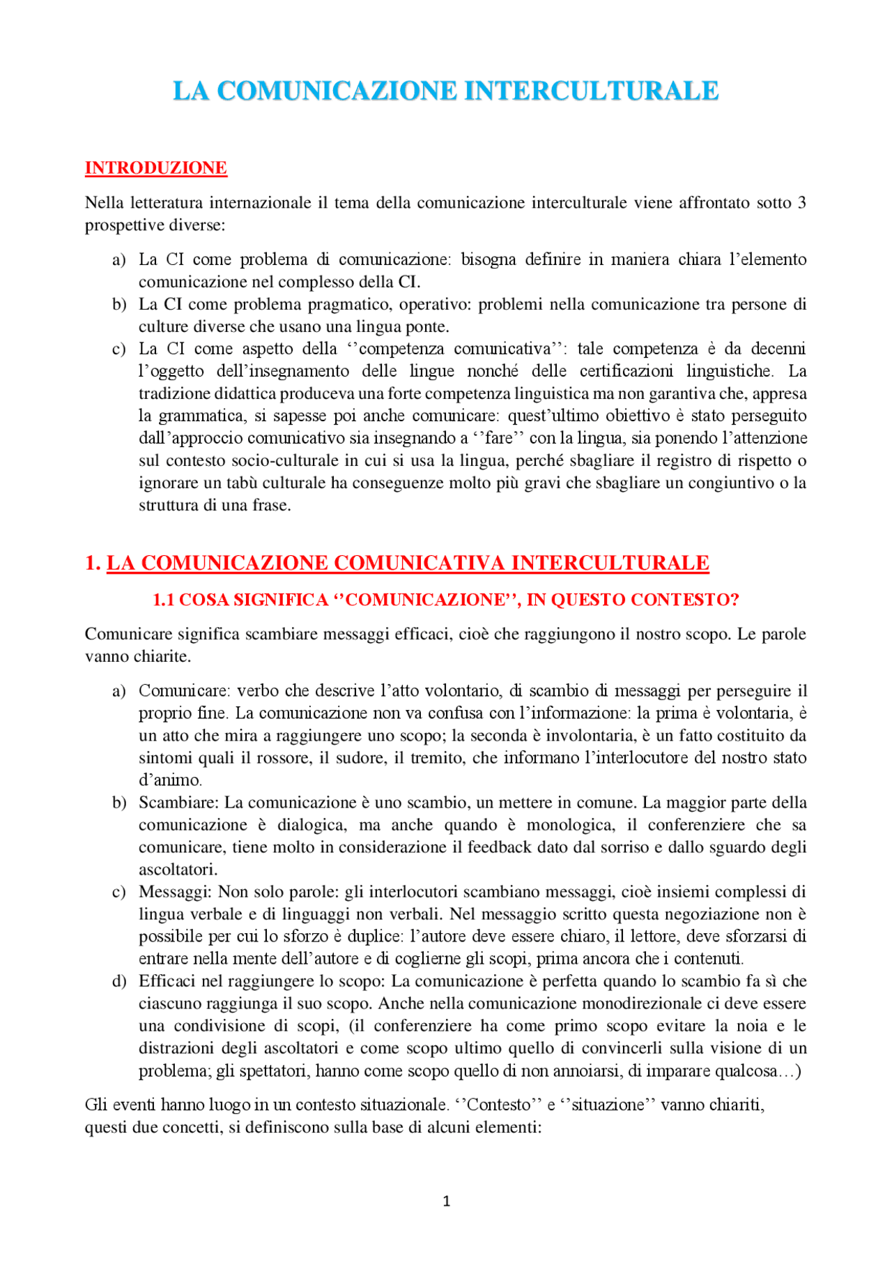 La comunicazione interculturale di Fabio Caon e Paolo Balboni - Docsity