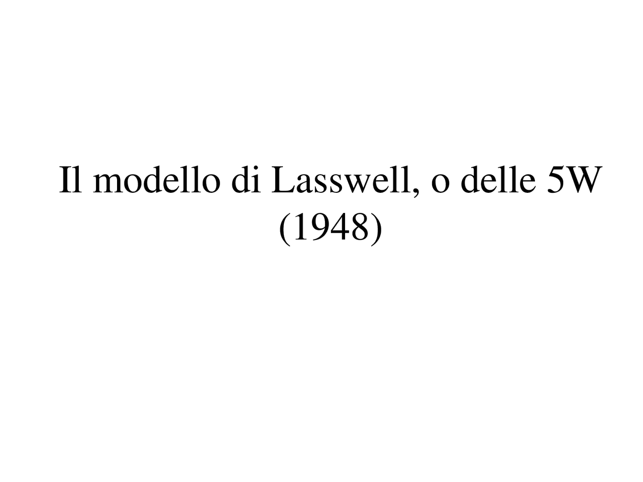 Le 5 w, il modello di lasswell | Dispense di Sociologia Della ...