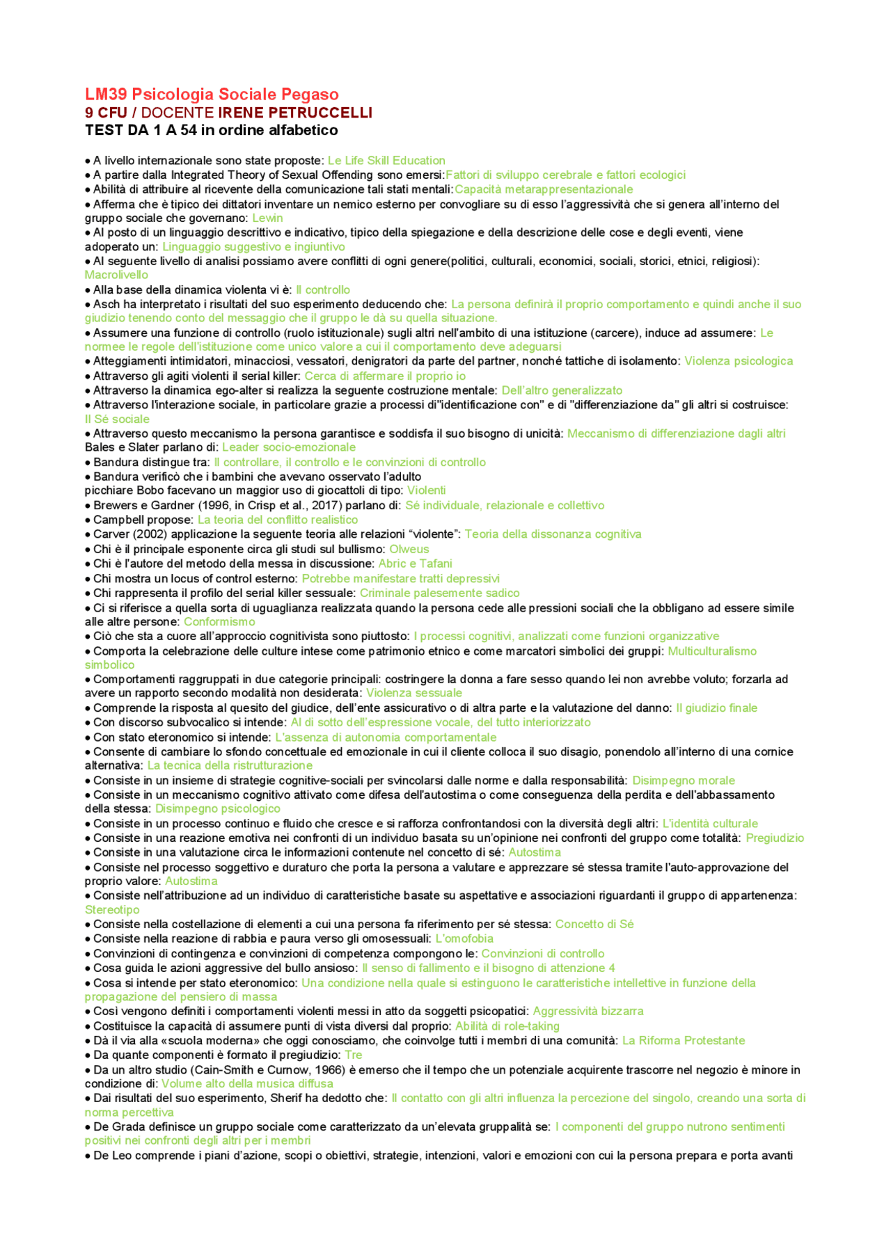 Psicologia Socialelm39pegaso9 Cfutest Da 1 A 54 In Ordine