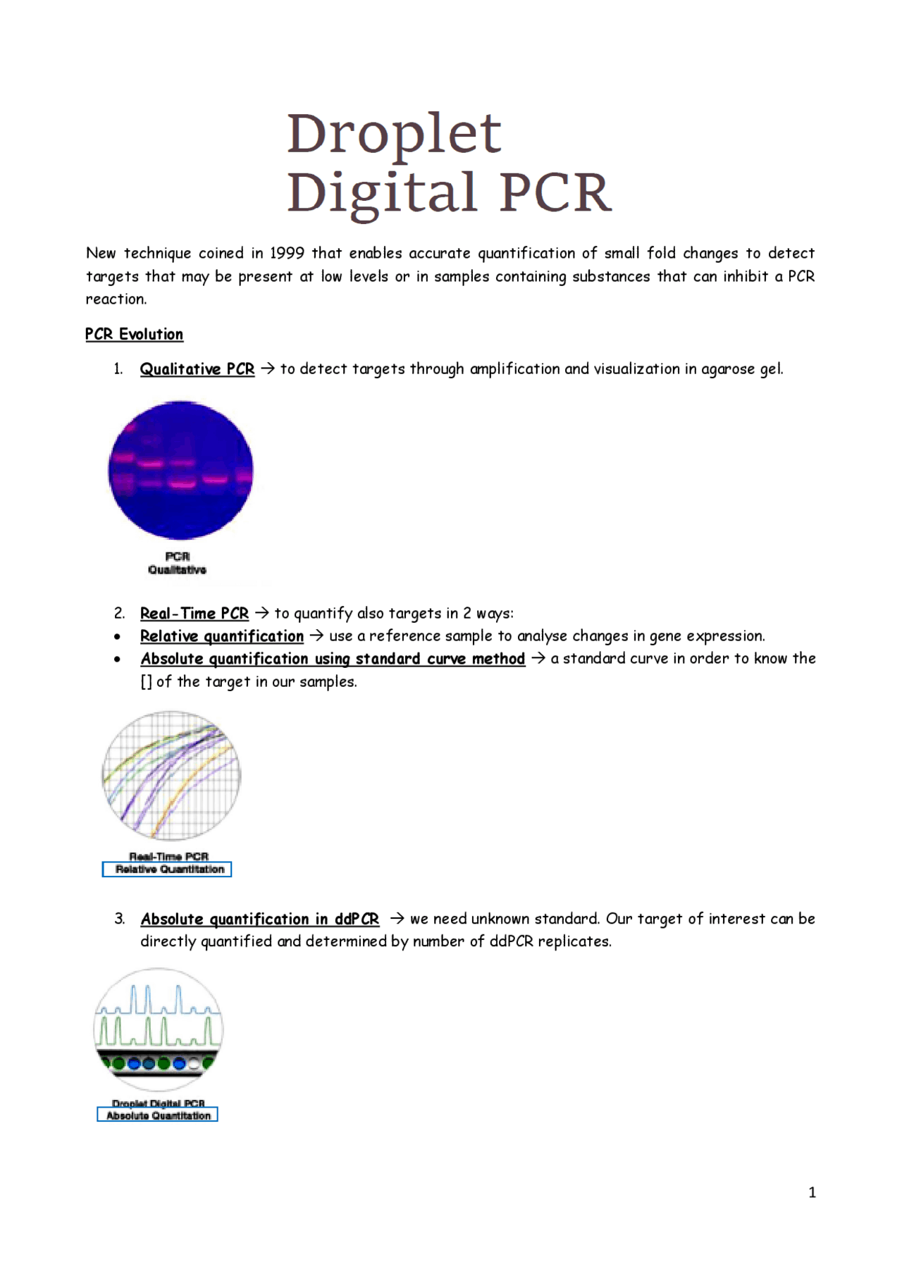 Droplet Digital PCR (ddPCR) - Docsity