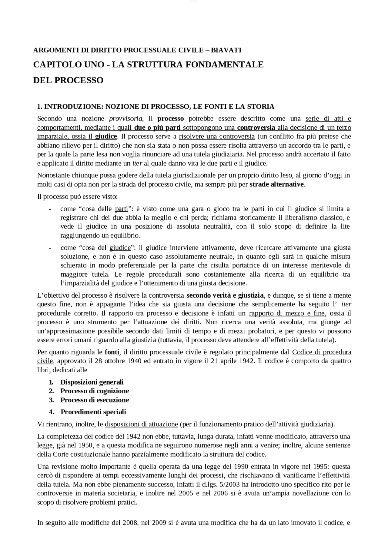 Riassunto Argomenti Di Diritto Processuale Civile Docsity