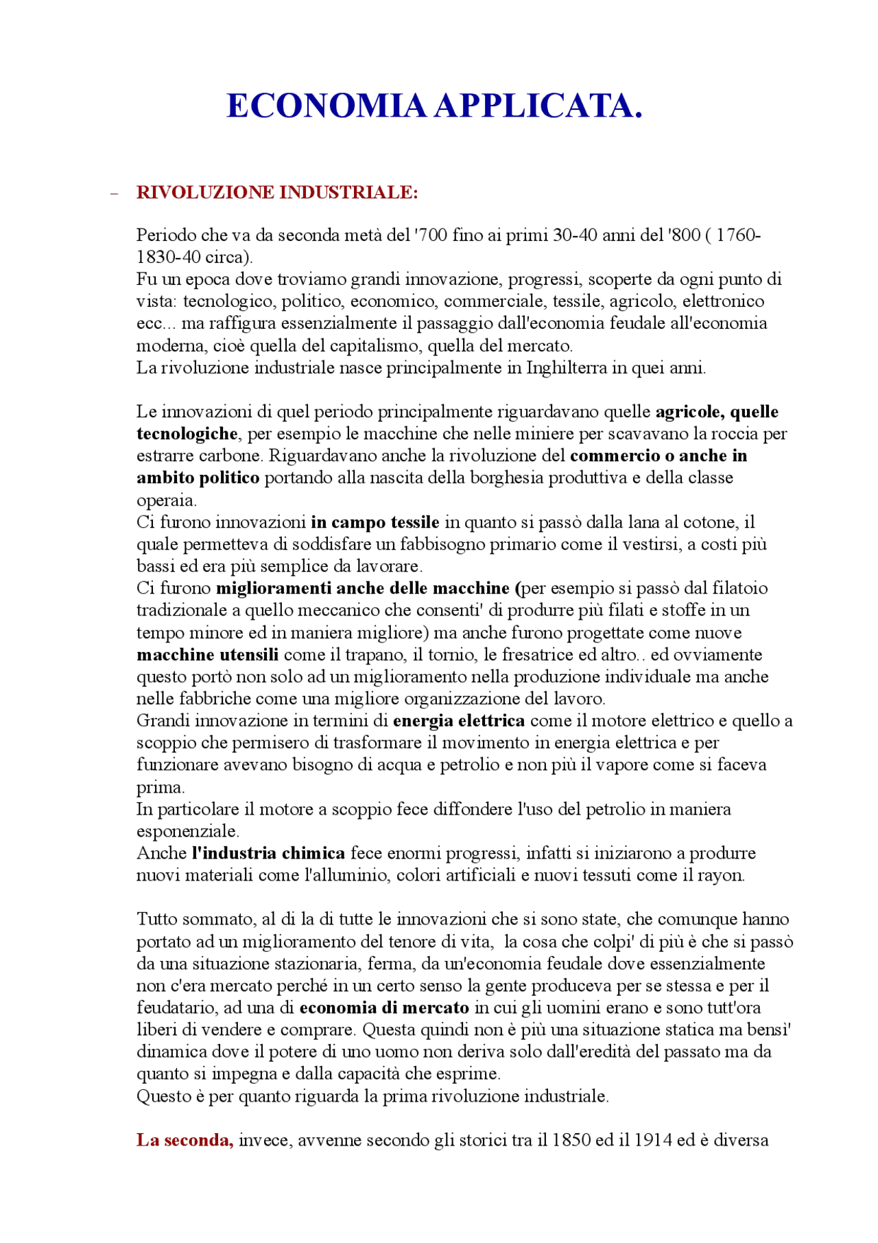 Economia Applicata Docsity