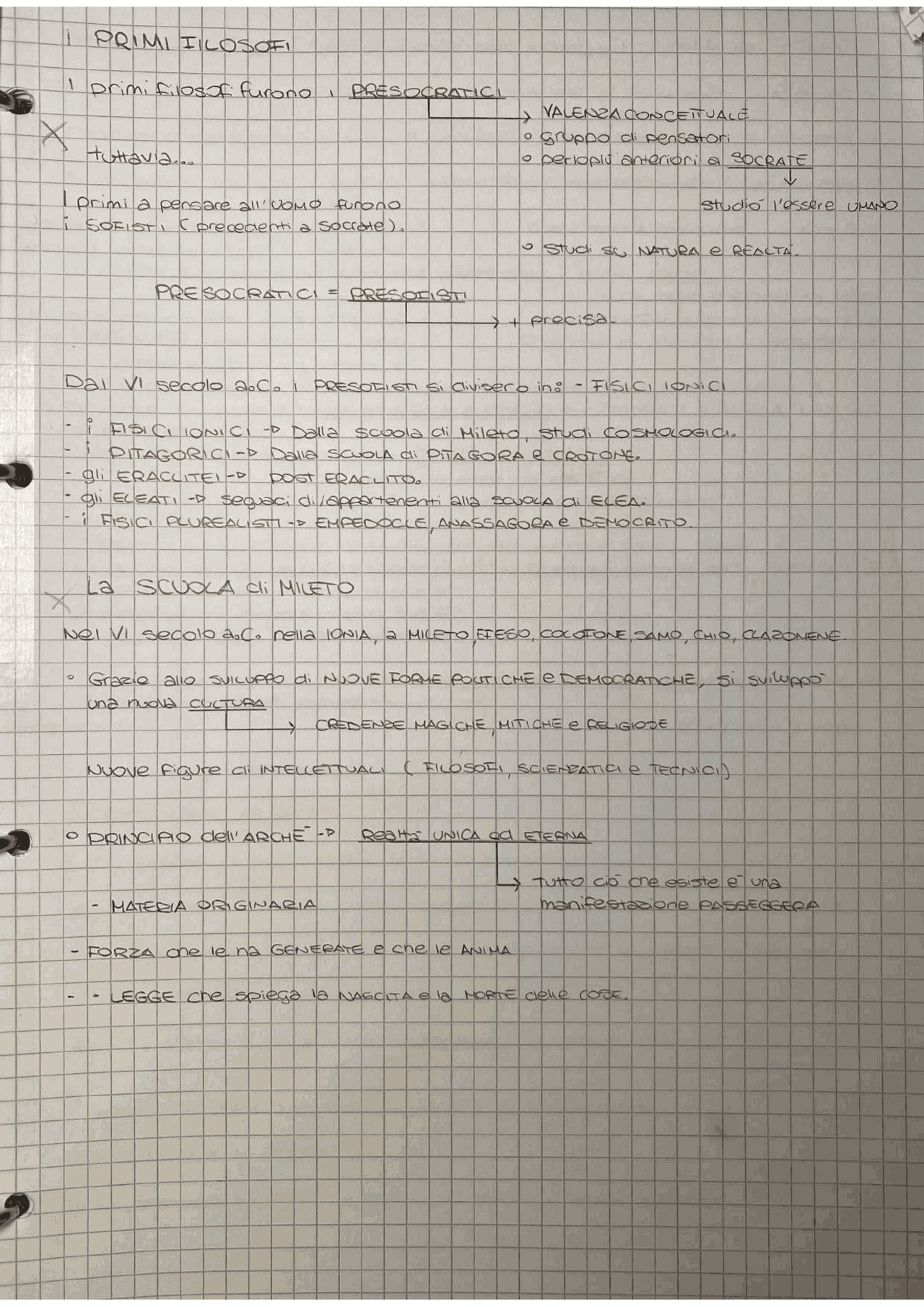 I Primi Filosofi Presocratici Docsity