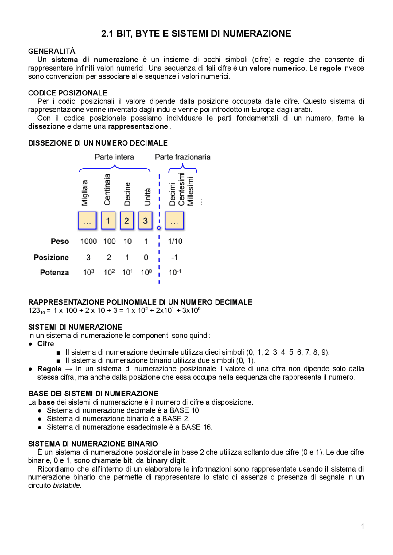 Fondamenti Di Informatica Unità 2 Appunti Docsity