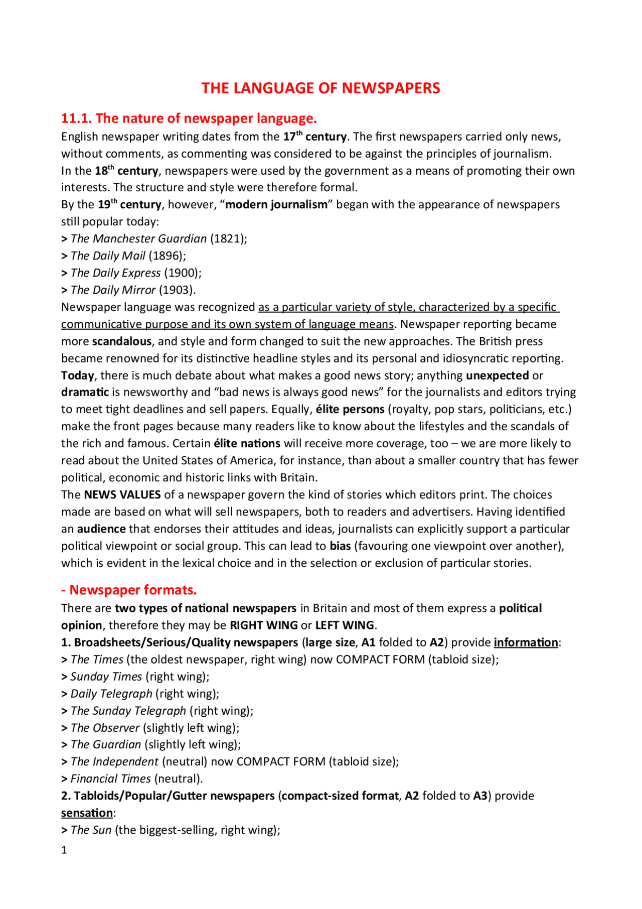 Parte Di Advanced English Language Docsity