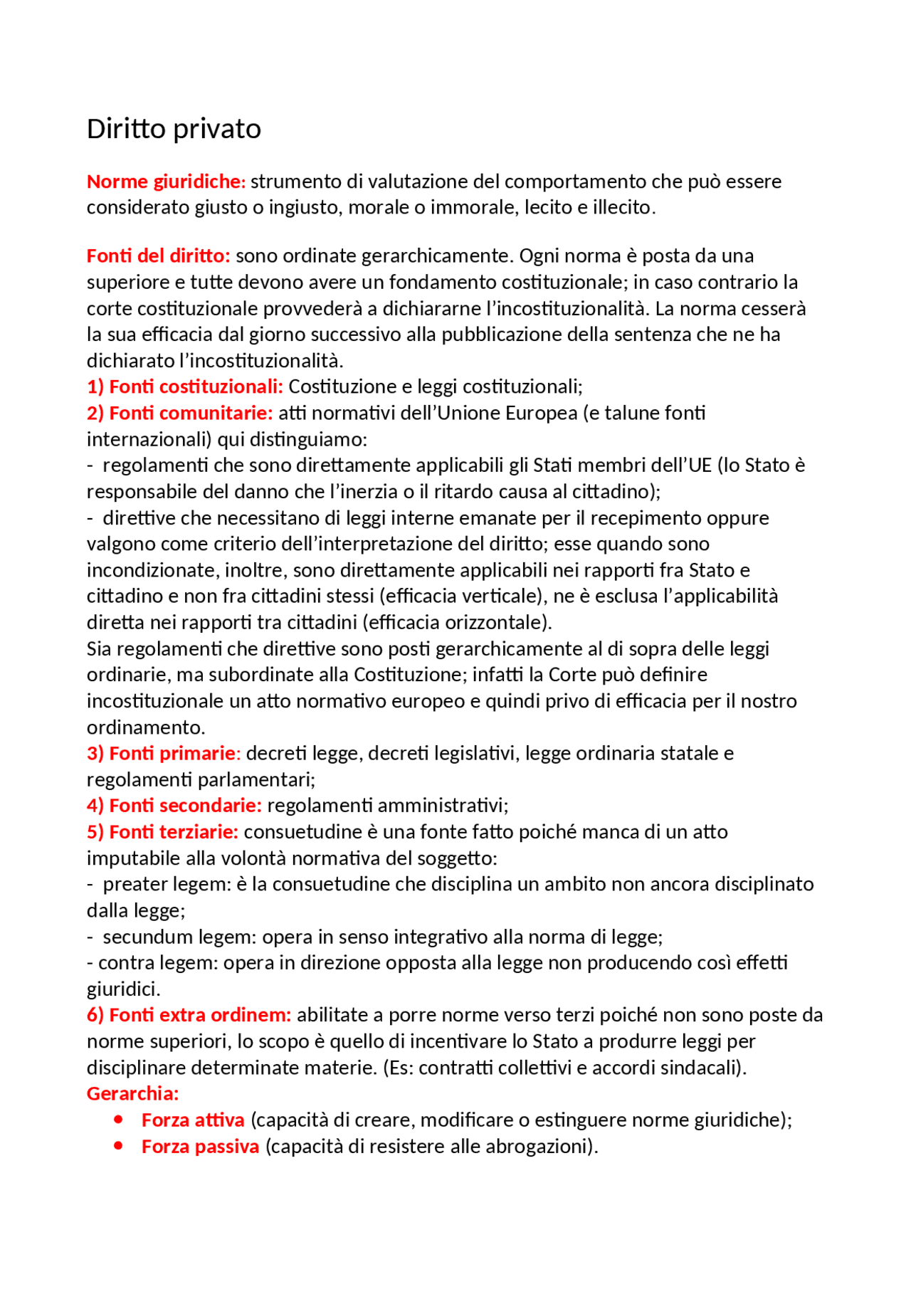 Dispense Diritto Privato Sintetiche Docsity