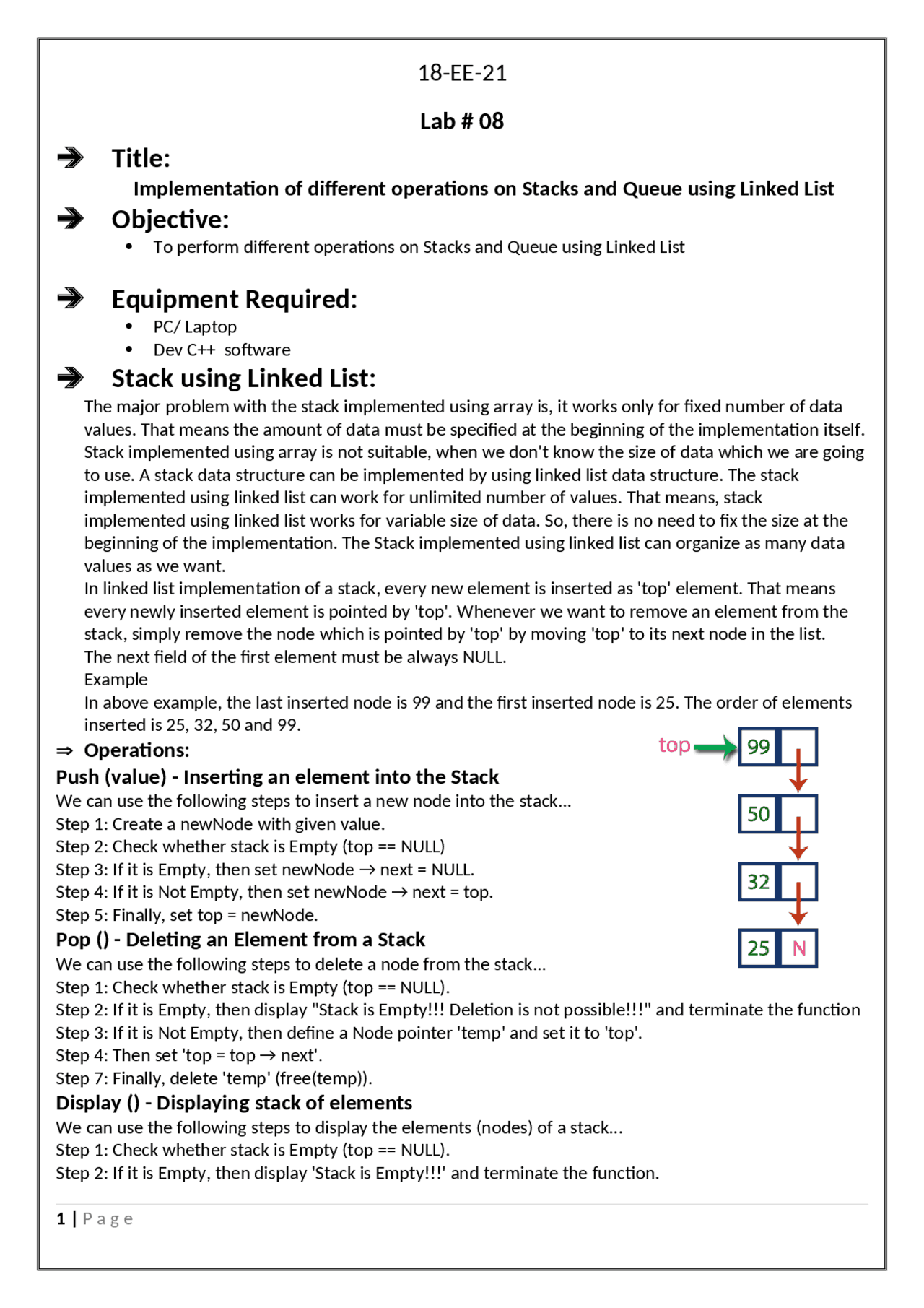 Data Structure And Algorithm Lab Reports Docsity