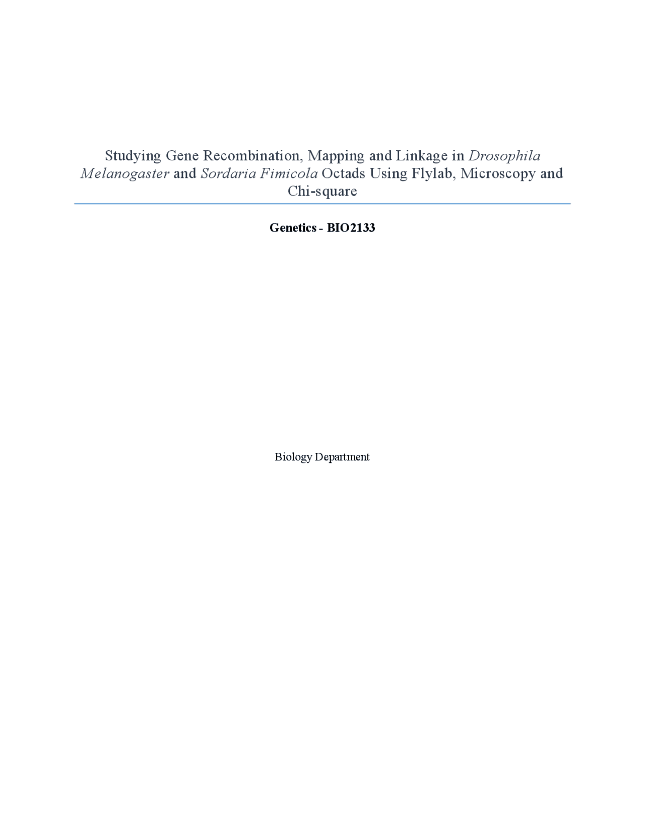 Bio 2133 Genetics Lab Report 4 Gene Recombination Mapping And Linkage