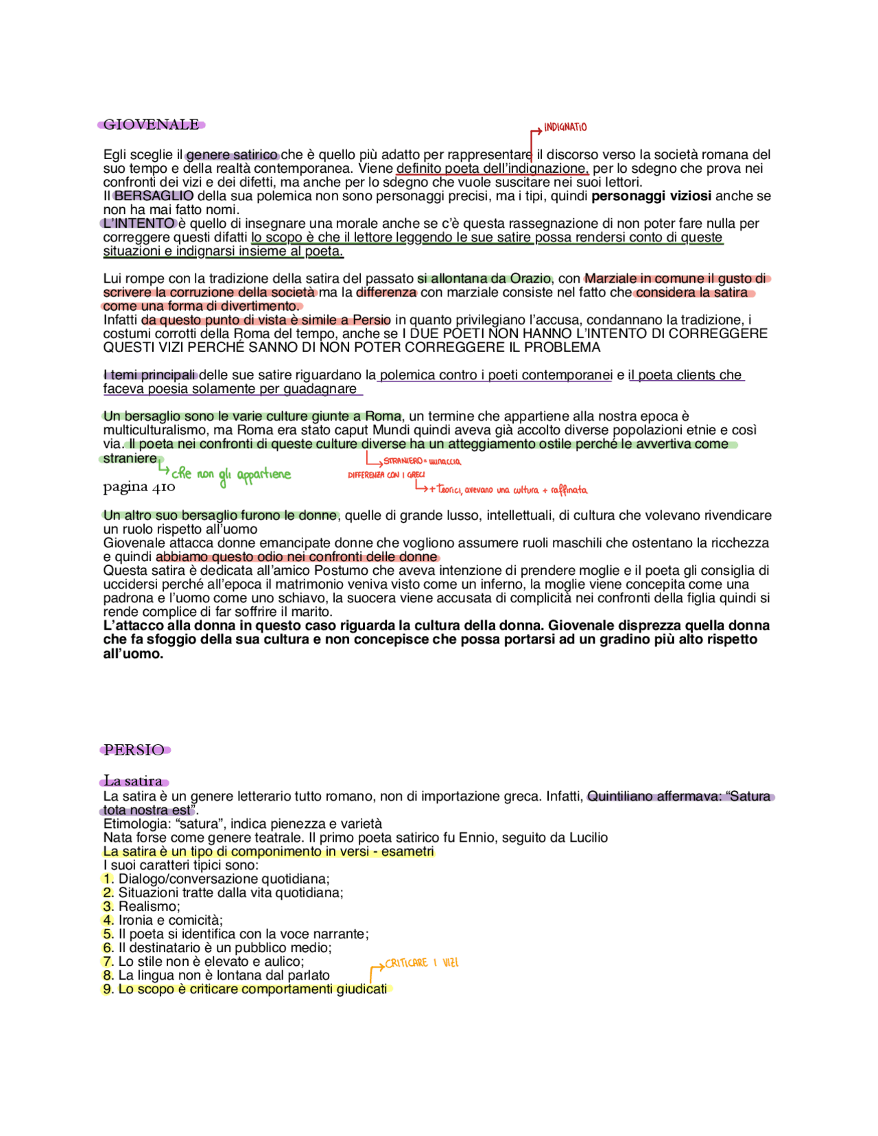Giovenale Persio E Marziale Docsity