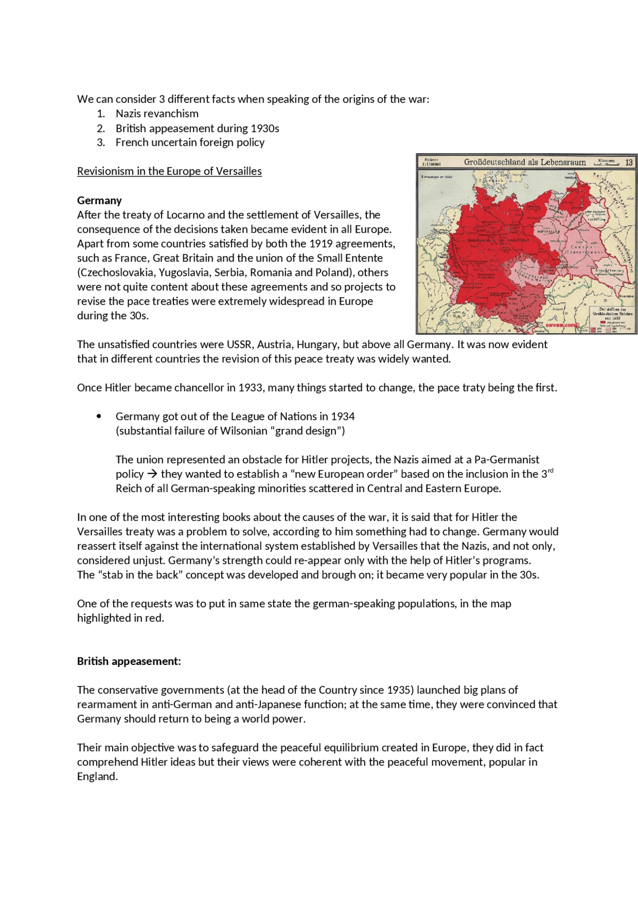 Towards WW2 - Nazis revanchism, British appeasement during 1930s ...