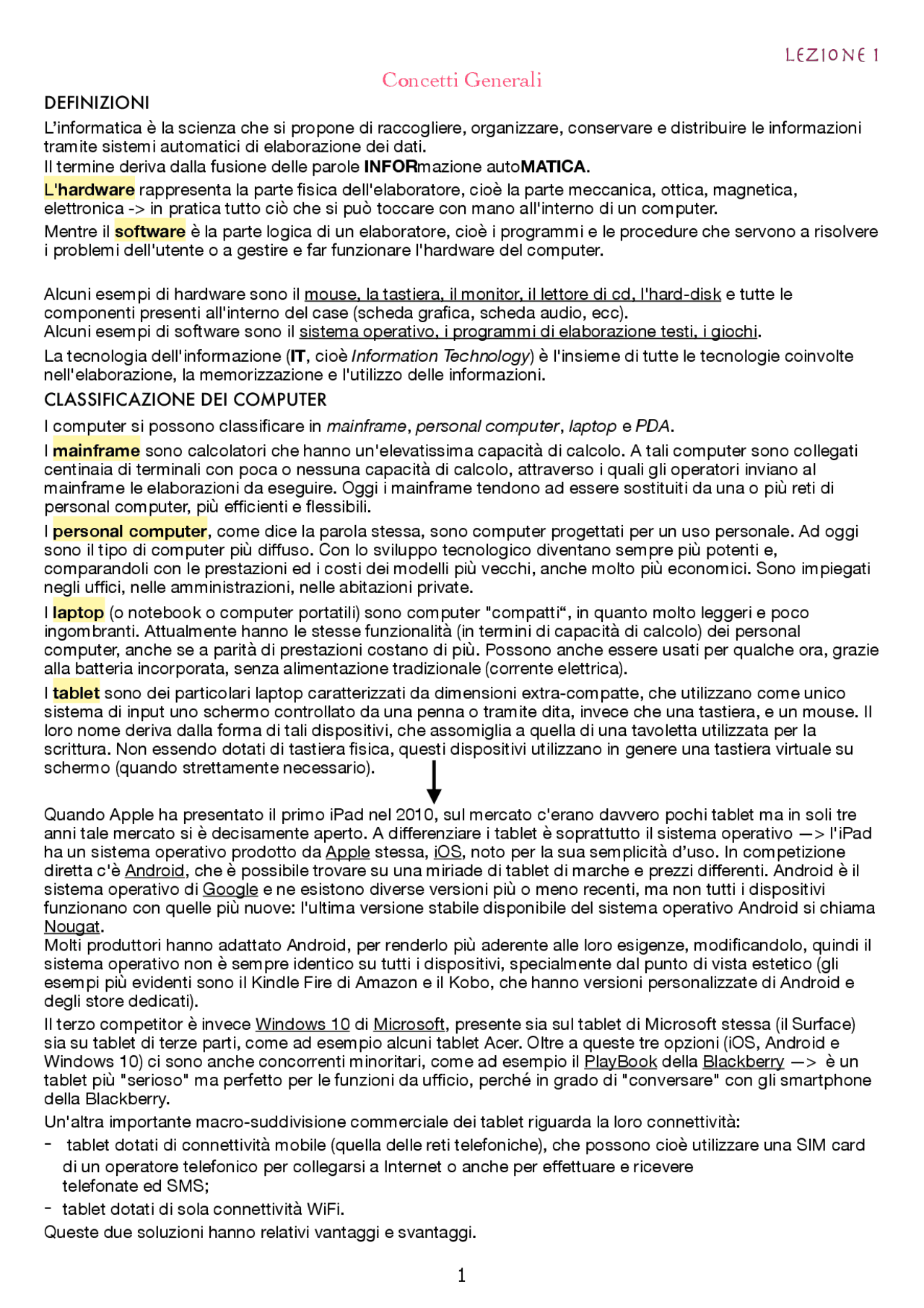 Dispense Di Informatica Docsity