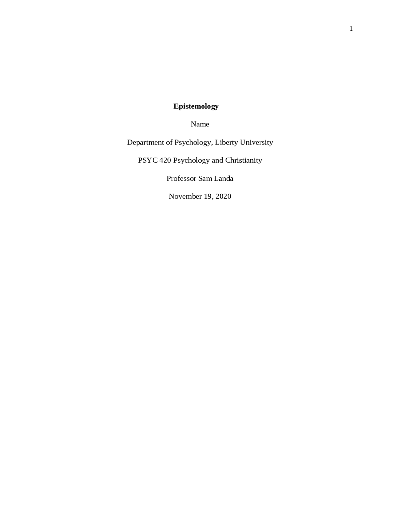 Epistemology Is A Branch Of Philosophy Docsity