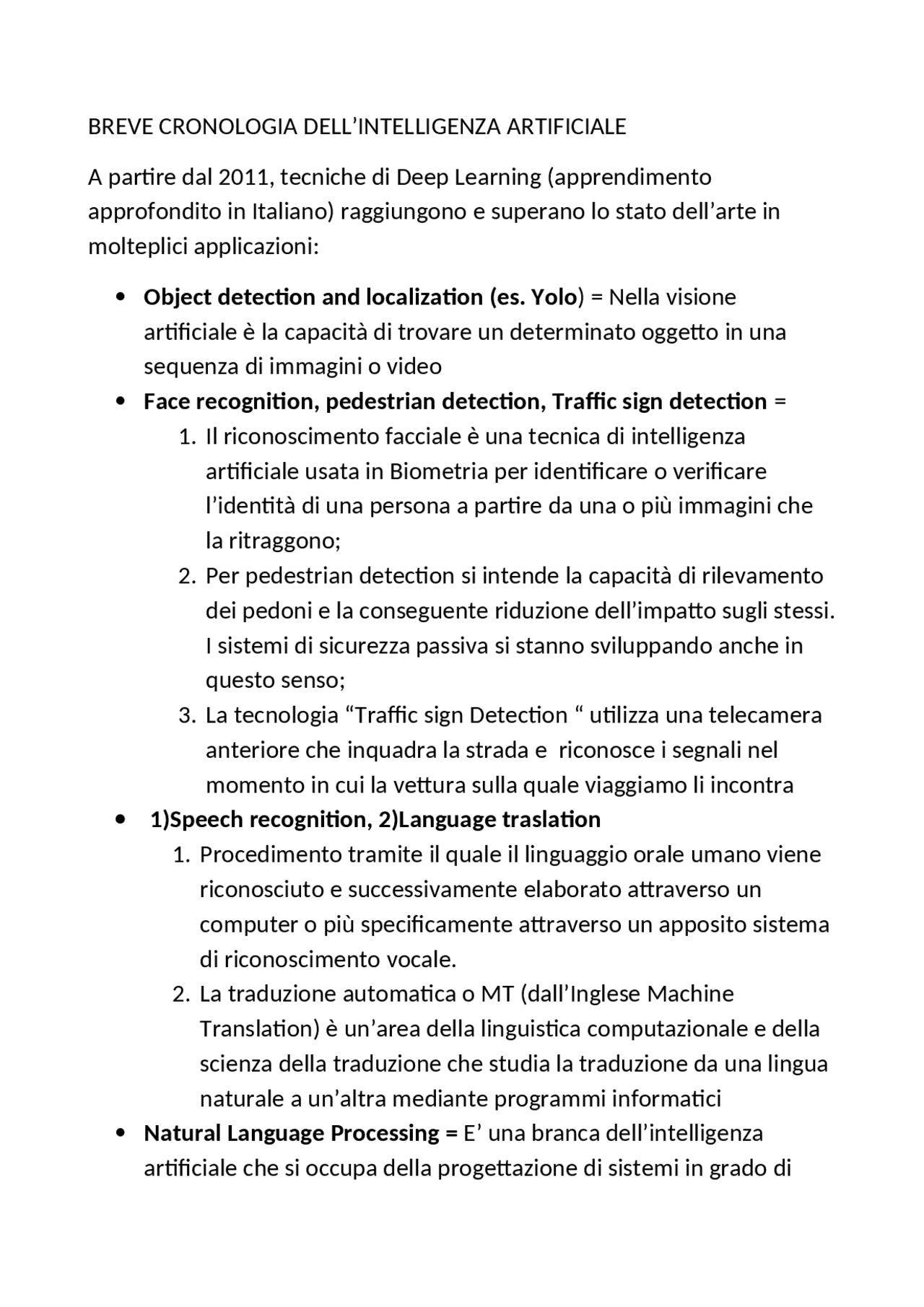 Intelligenza Artificiale Docsity
