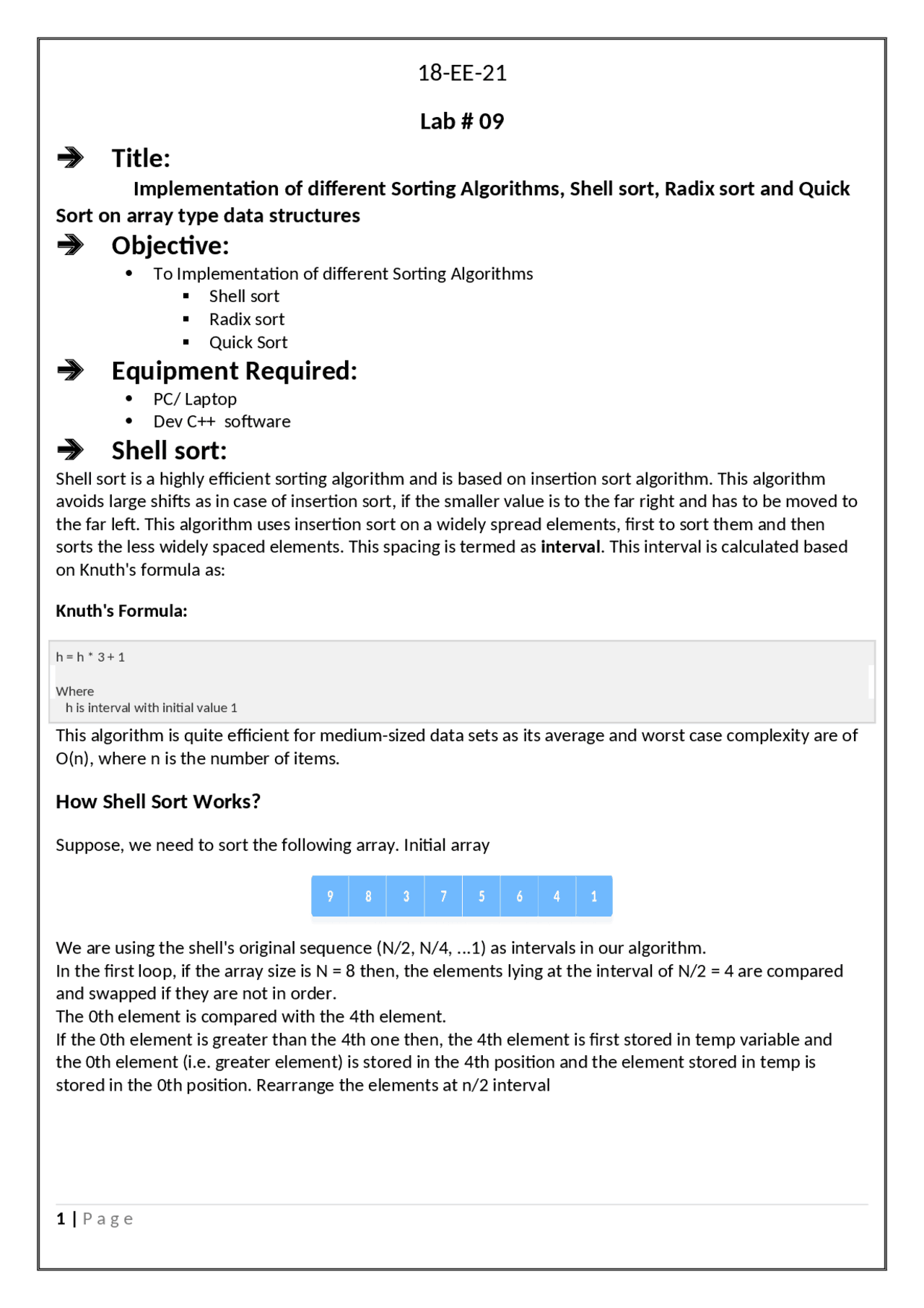 Data Structure And Algorithm Lab Reports Docsity
