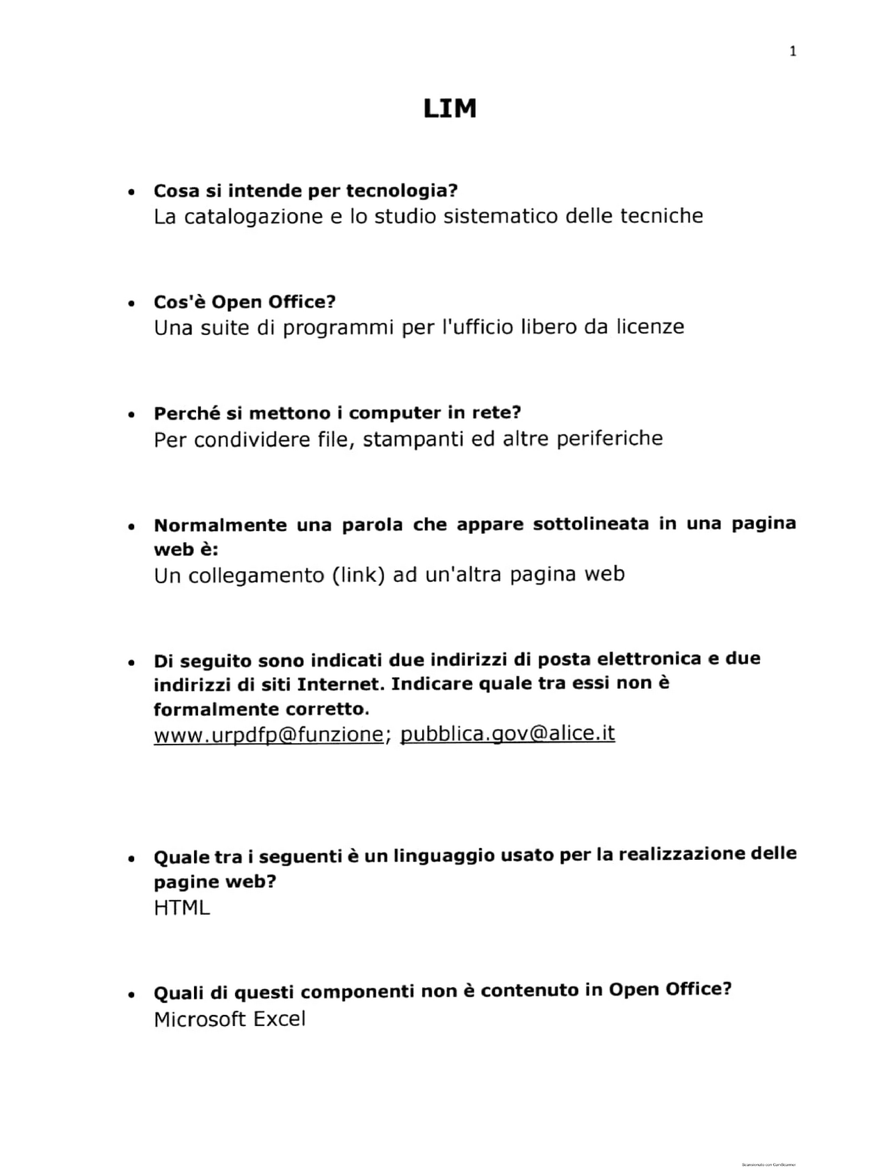 Esame lim-uniscientia-eirsaf - Docsity