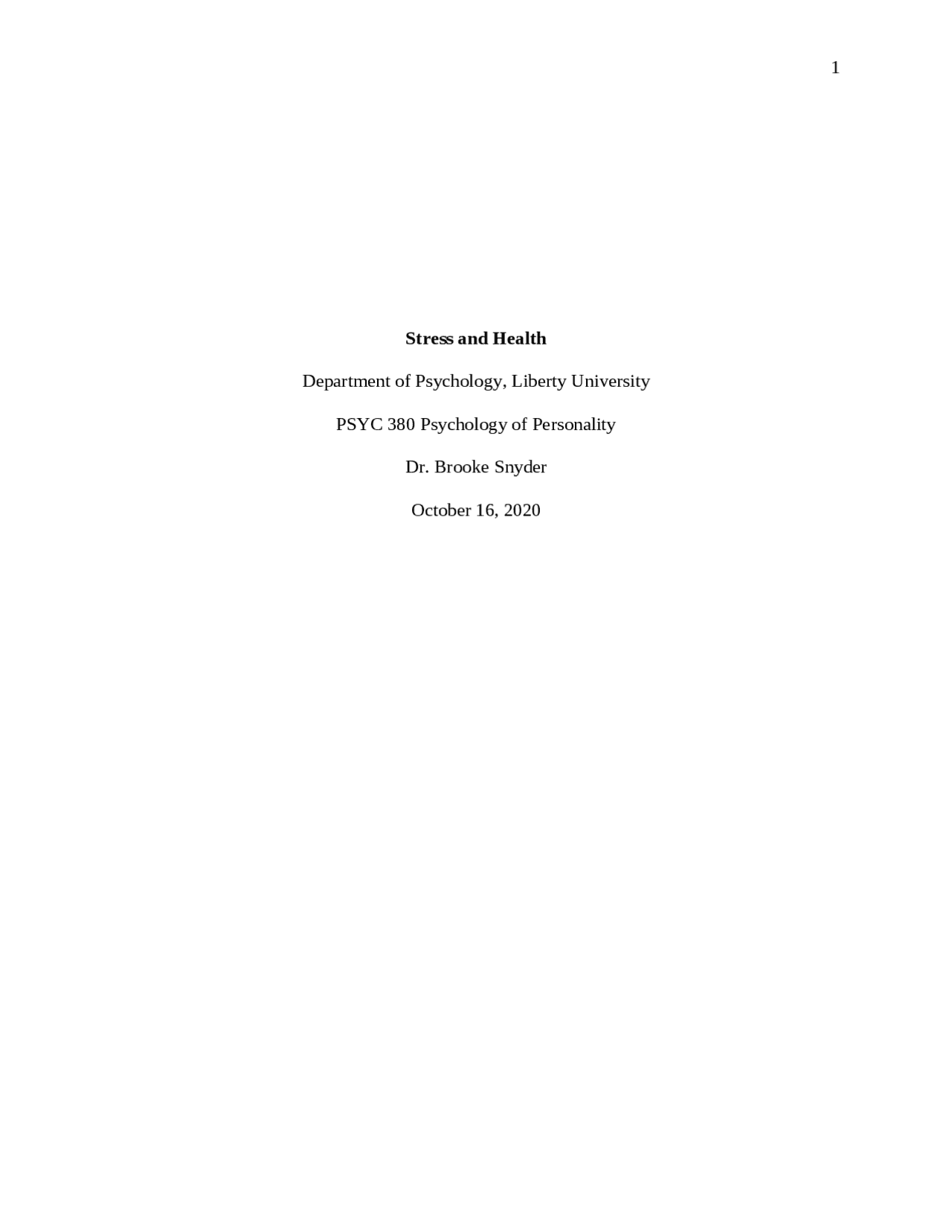 The Effect Of Stress On Health Docsity