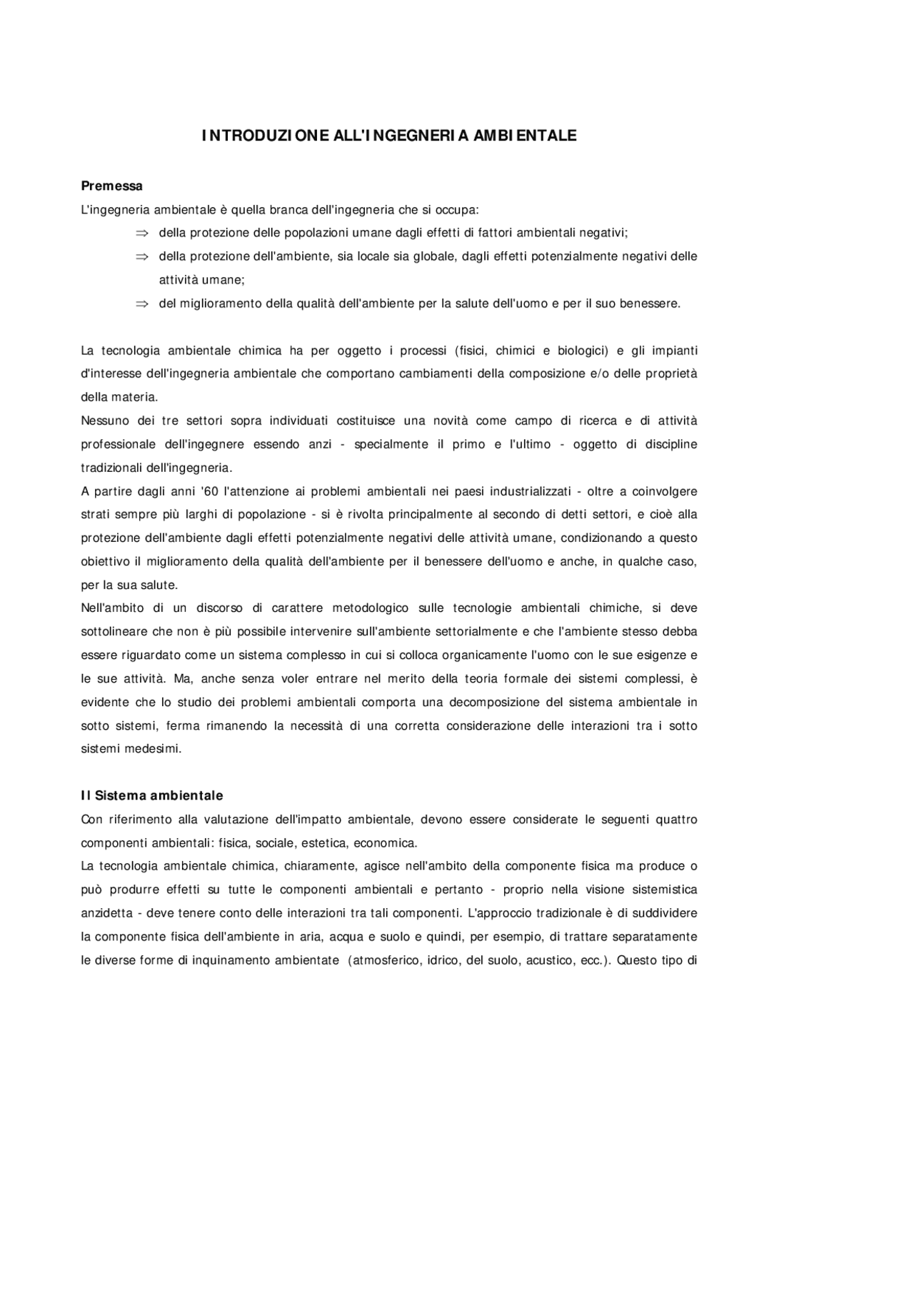 Ingegneria Ambientale Docsity