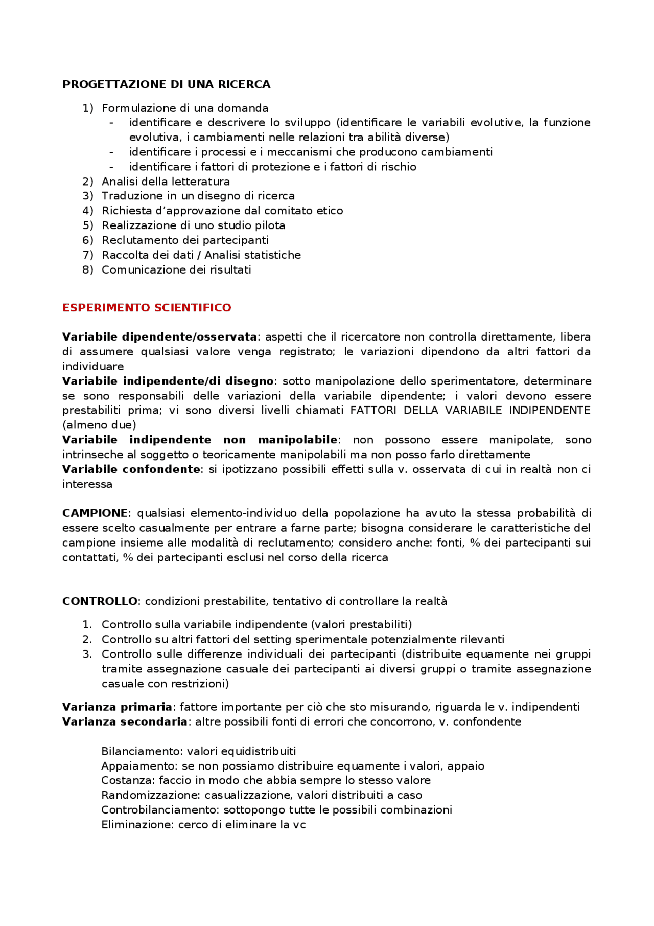 Definizioni Per Esame Di Metodi Quantitativi Docsity