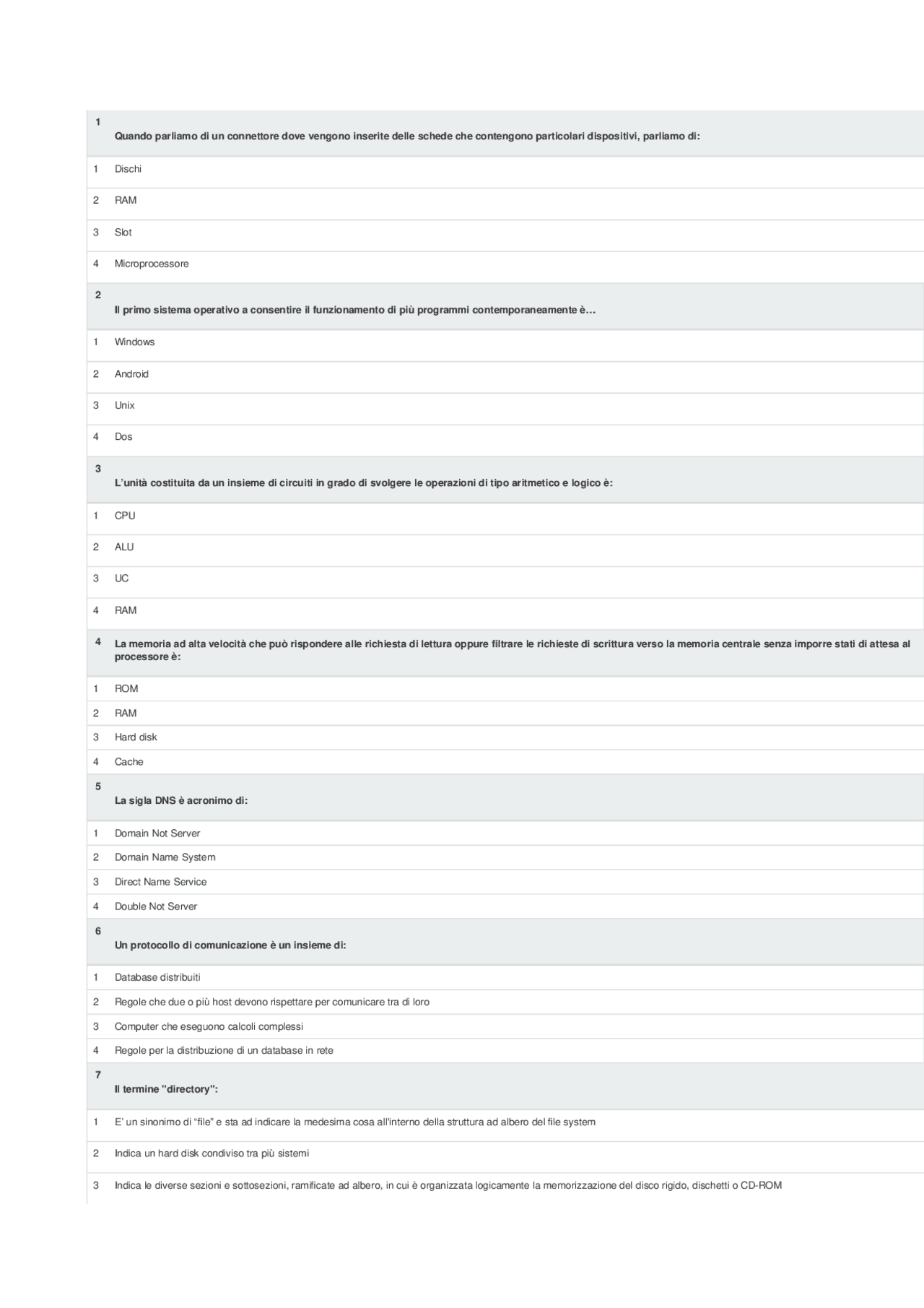 Test Esami Strumenti Informatici Per Lo Sport Docsity