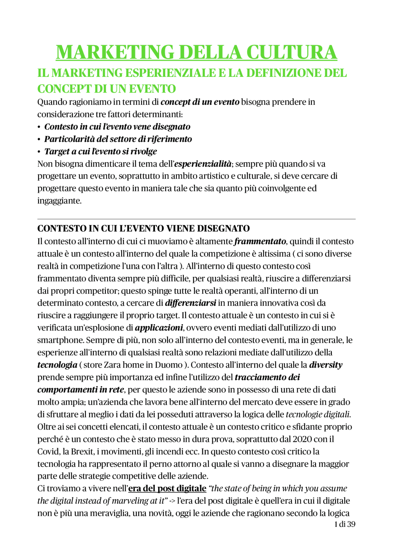 Appunti Modulo Ii Marketing Della Cultura Docsity