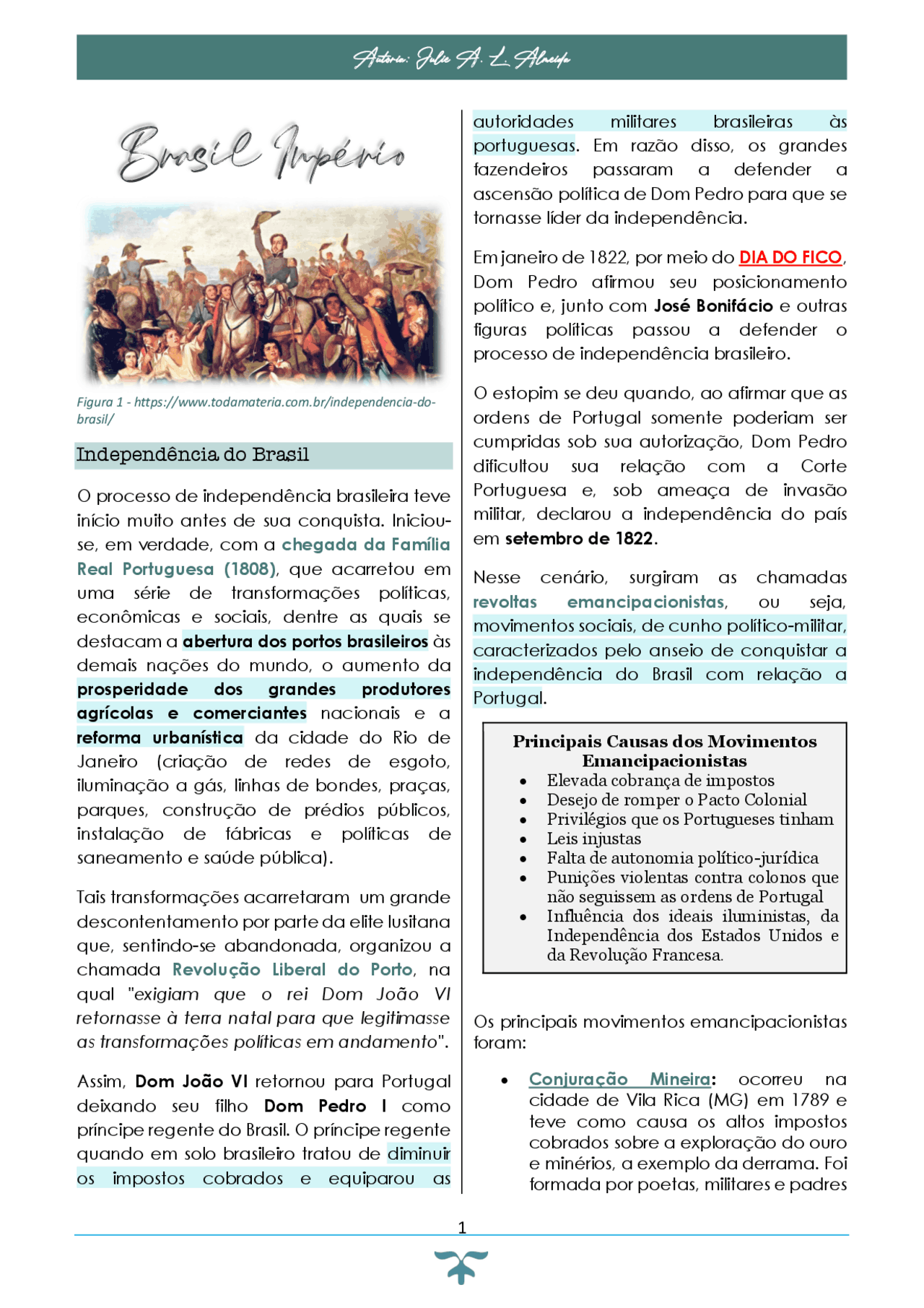 História do Brasil - Apostila Brasil Império - Docsity