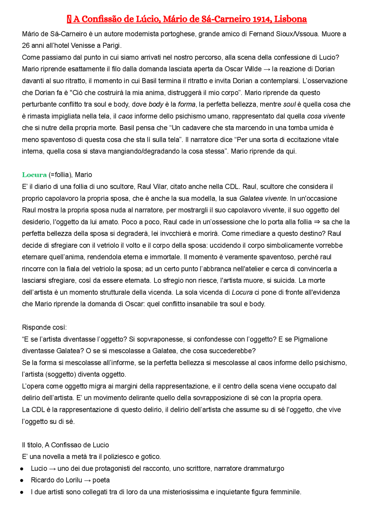 La Confessione Di Lucio Appunti Di Letterature Comparate Docsity