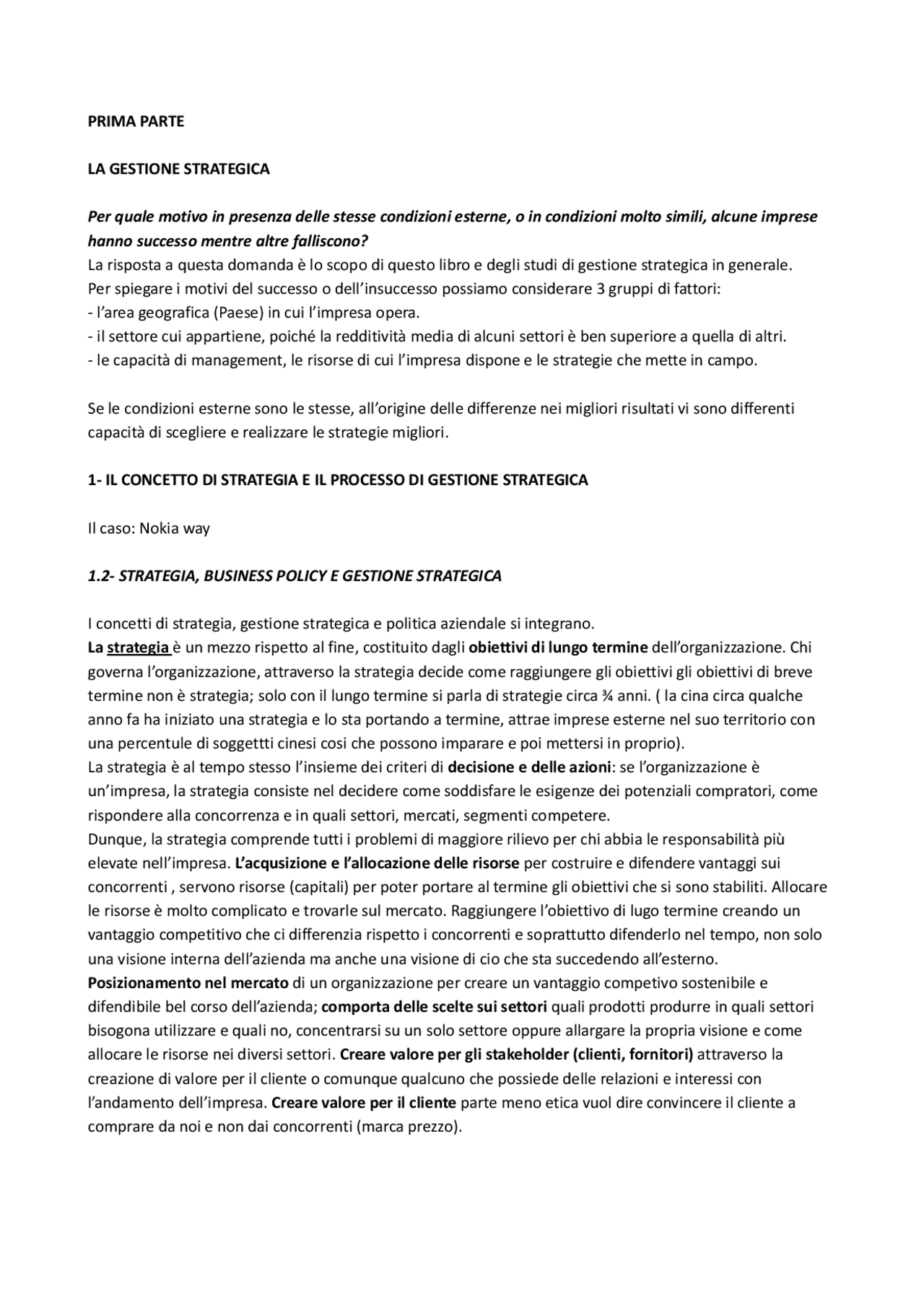 Strategia Impresa File Appunti Docsity