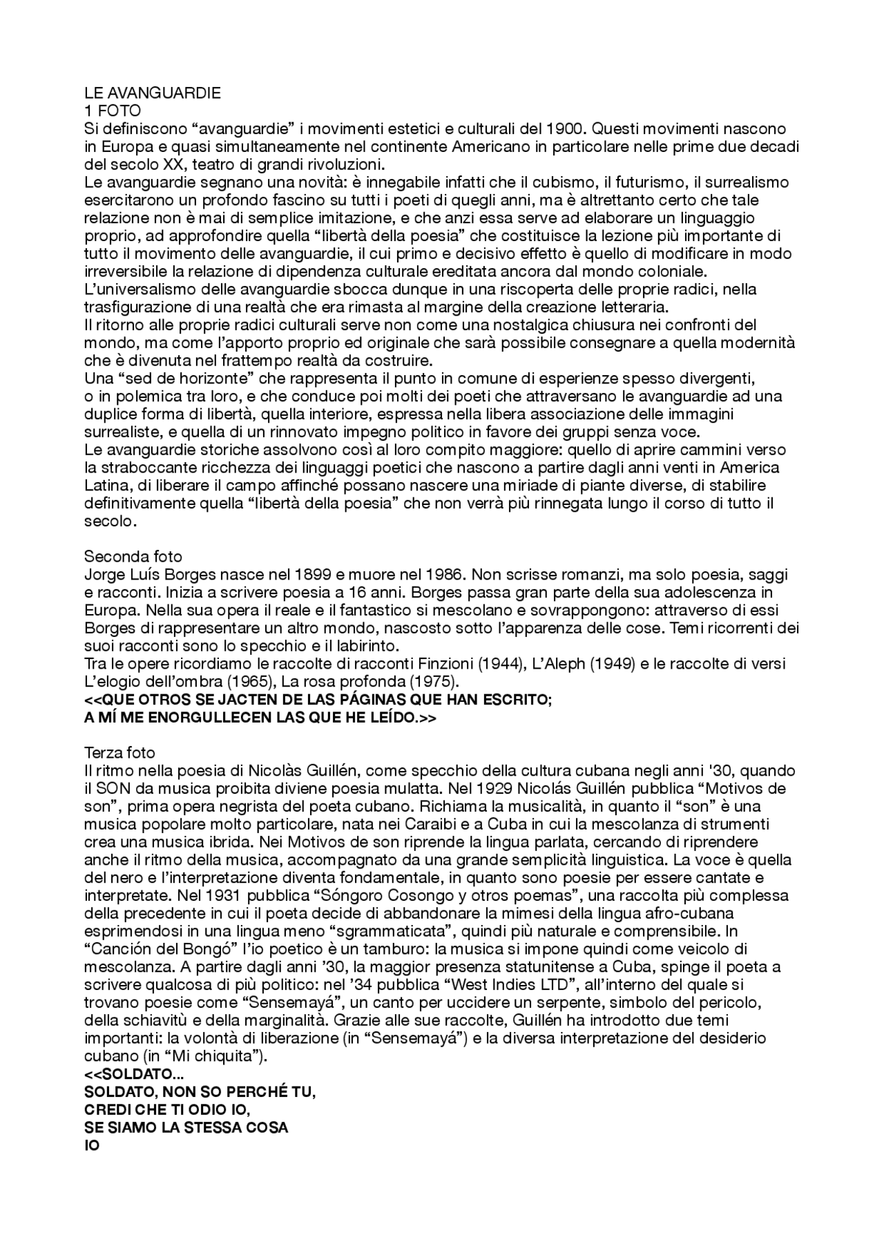 Appunti Sulle Avanguardie Docsity