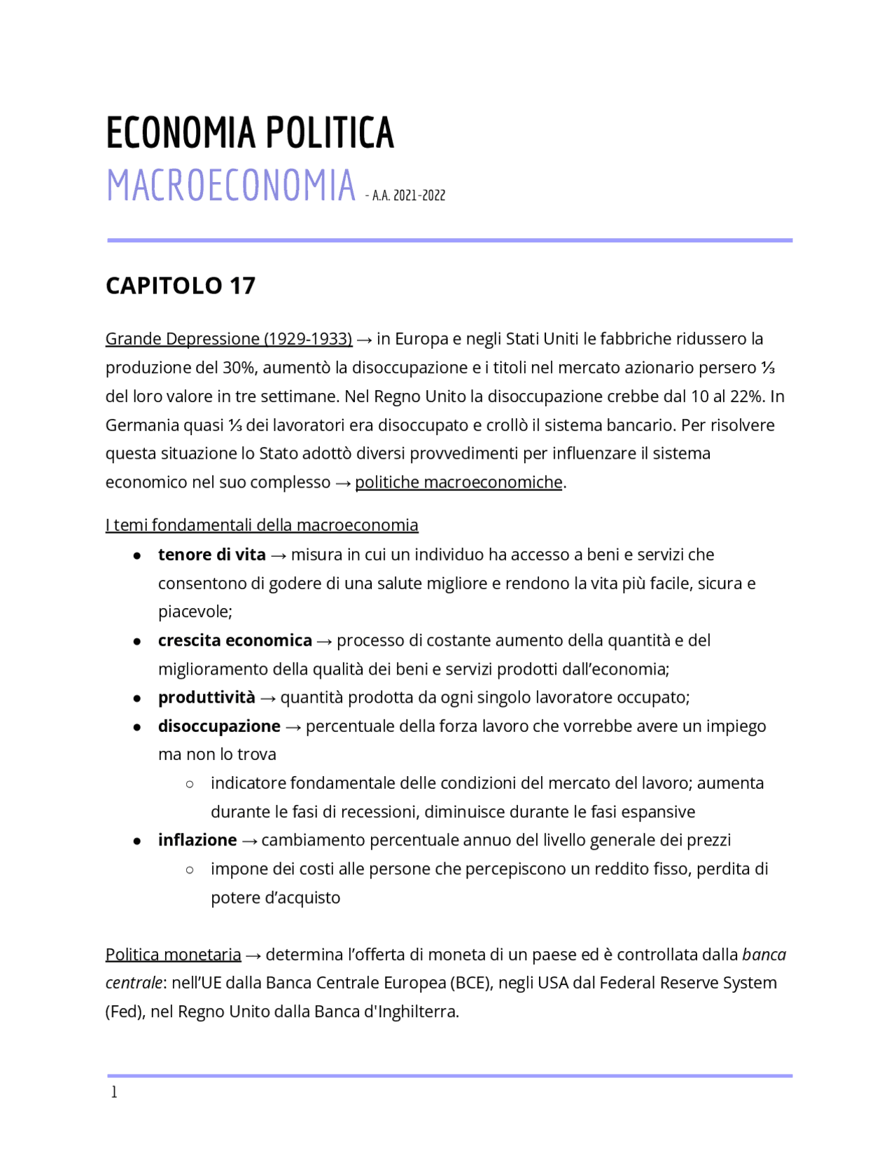 Macroeconomia Teoria E Formule Docsity
