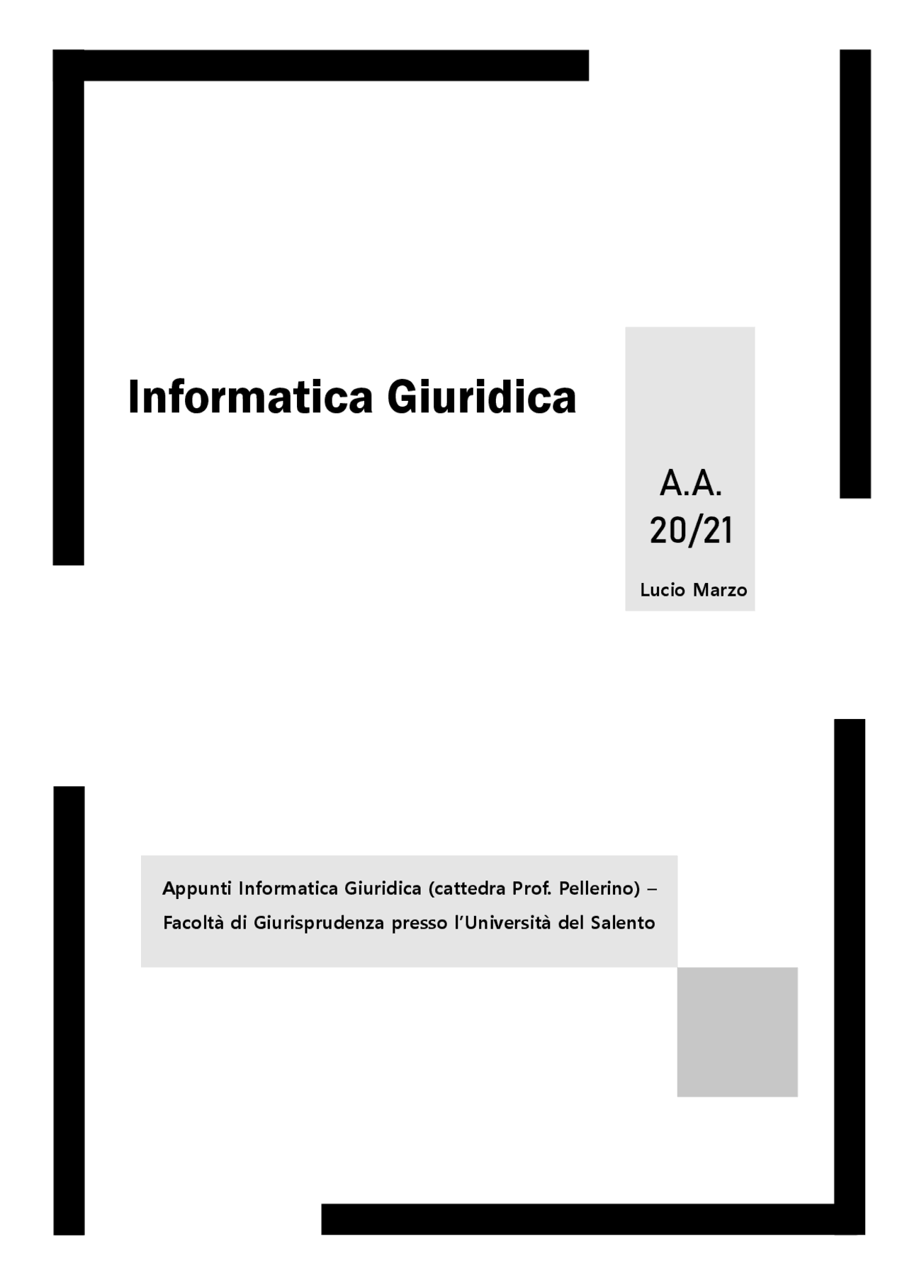Lezioni Informatica Giuridica Sbobinature Di Informatica Giuridica