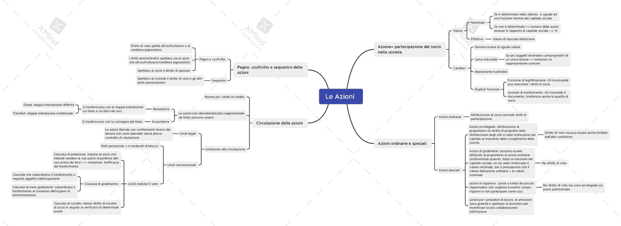 Mappa Concettuale Sulle Azioni Docsity