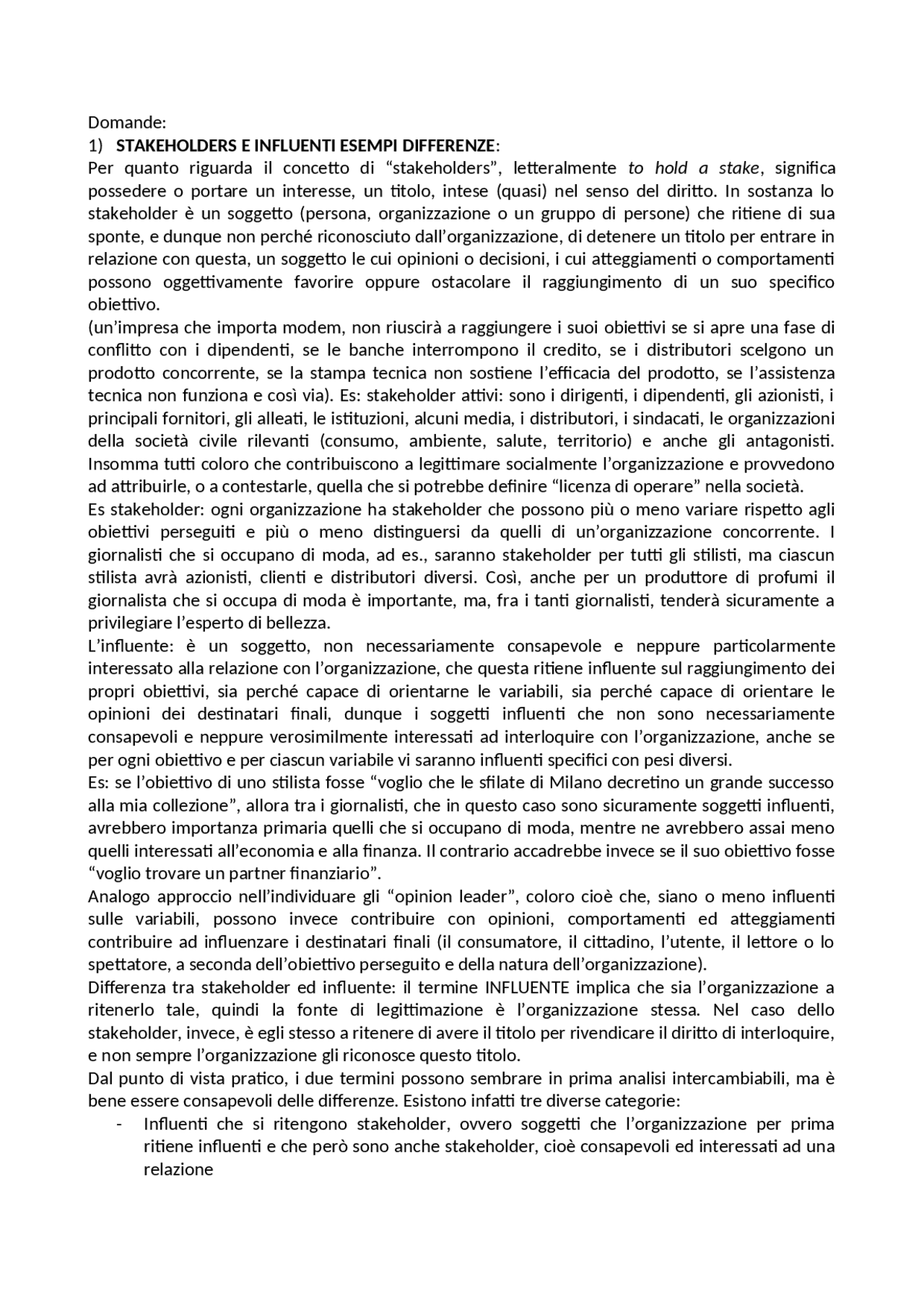 Pubbliche Relazioni Appunti Docsity