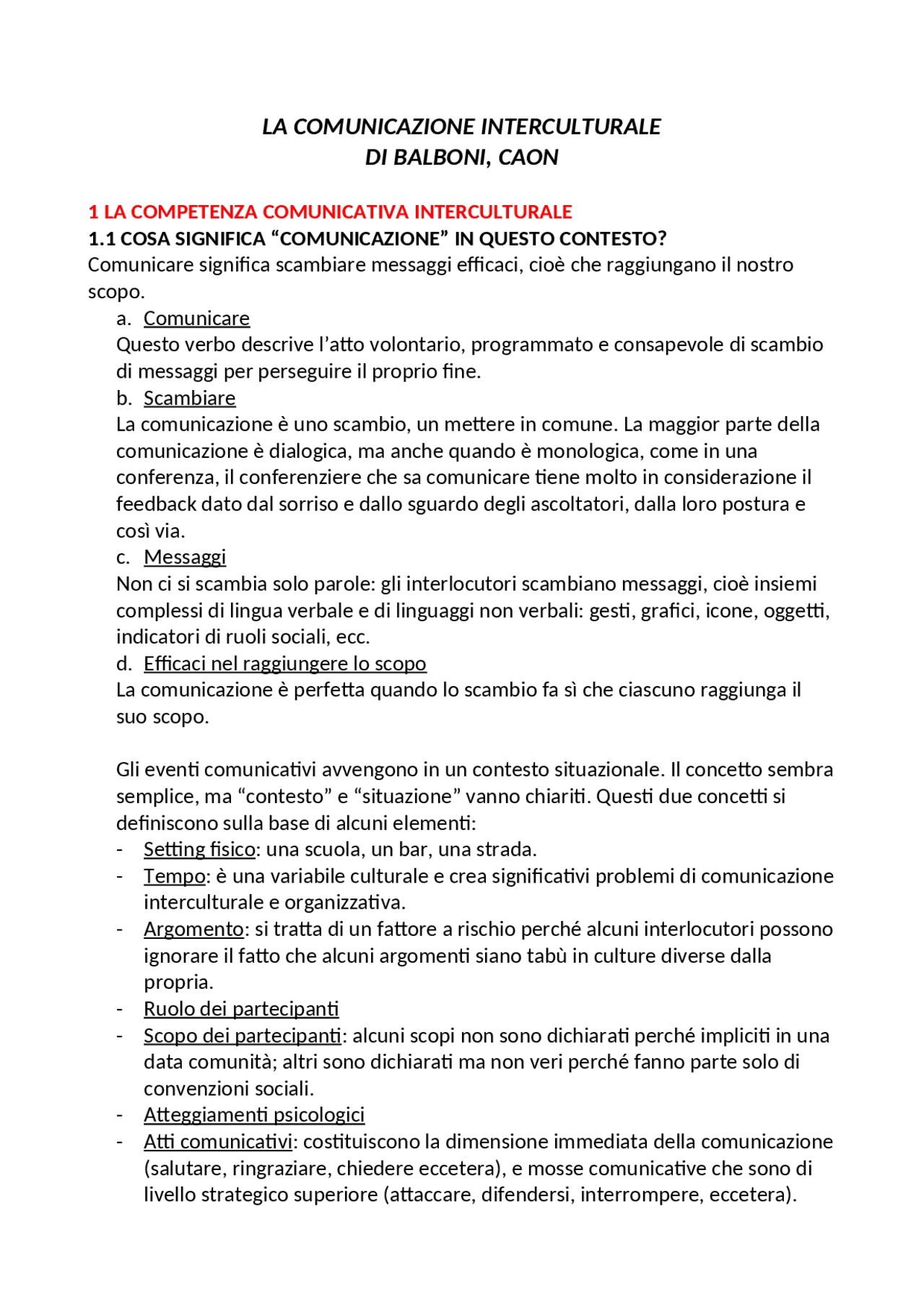 La comunicazione interculturale di Fabio Caon - Docsity