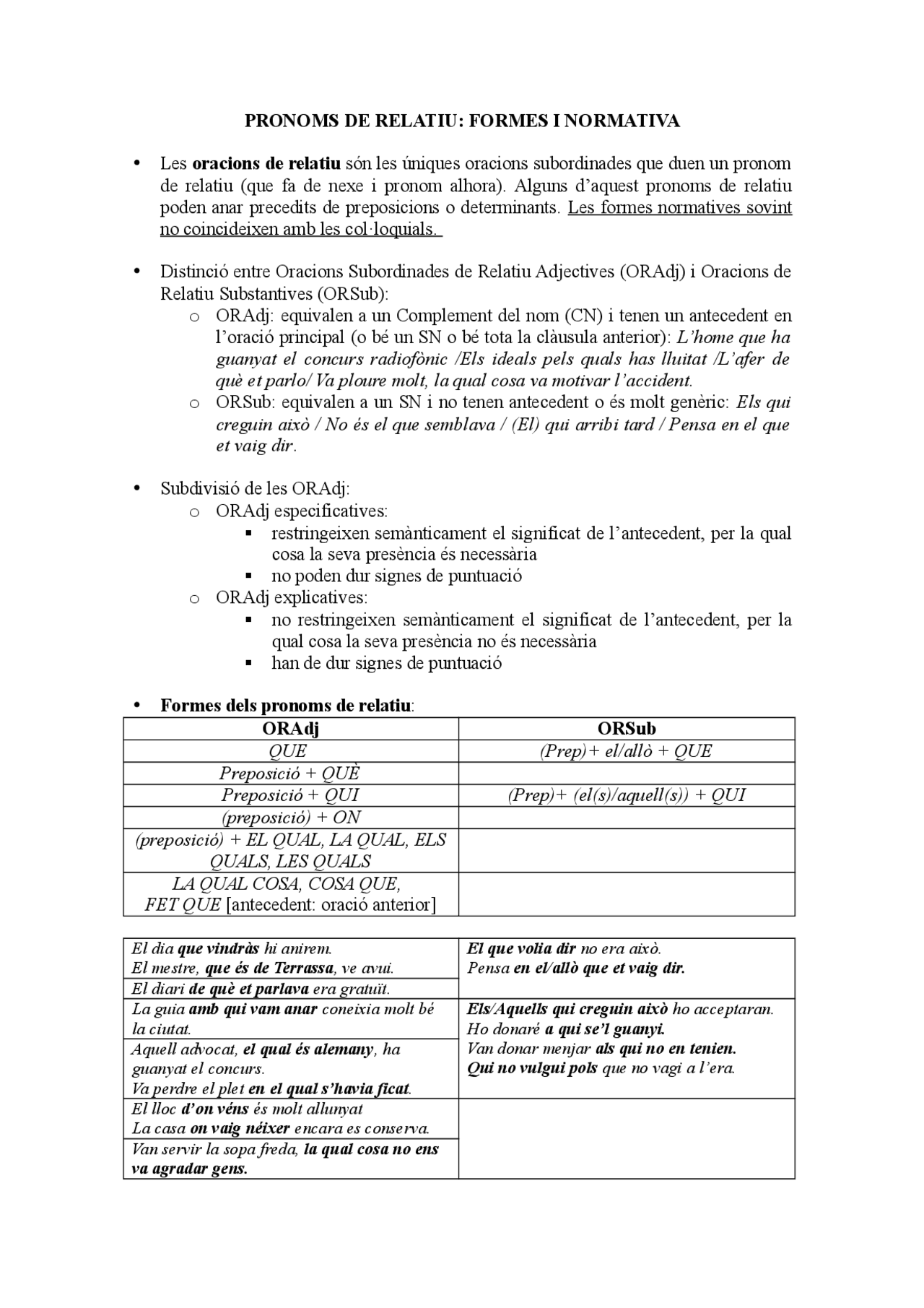 Pronombres relativos - Docsity