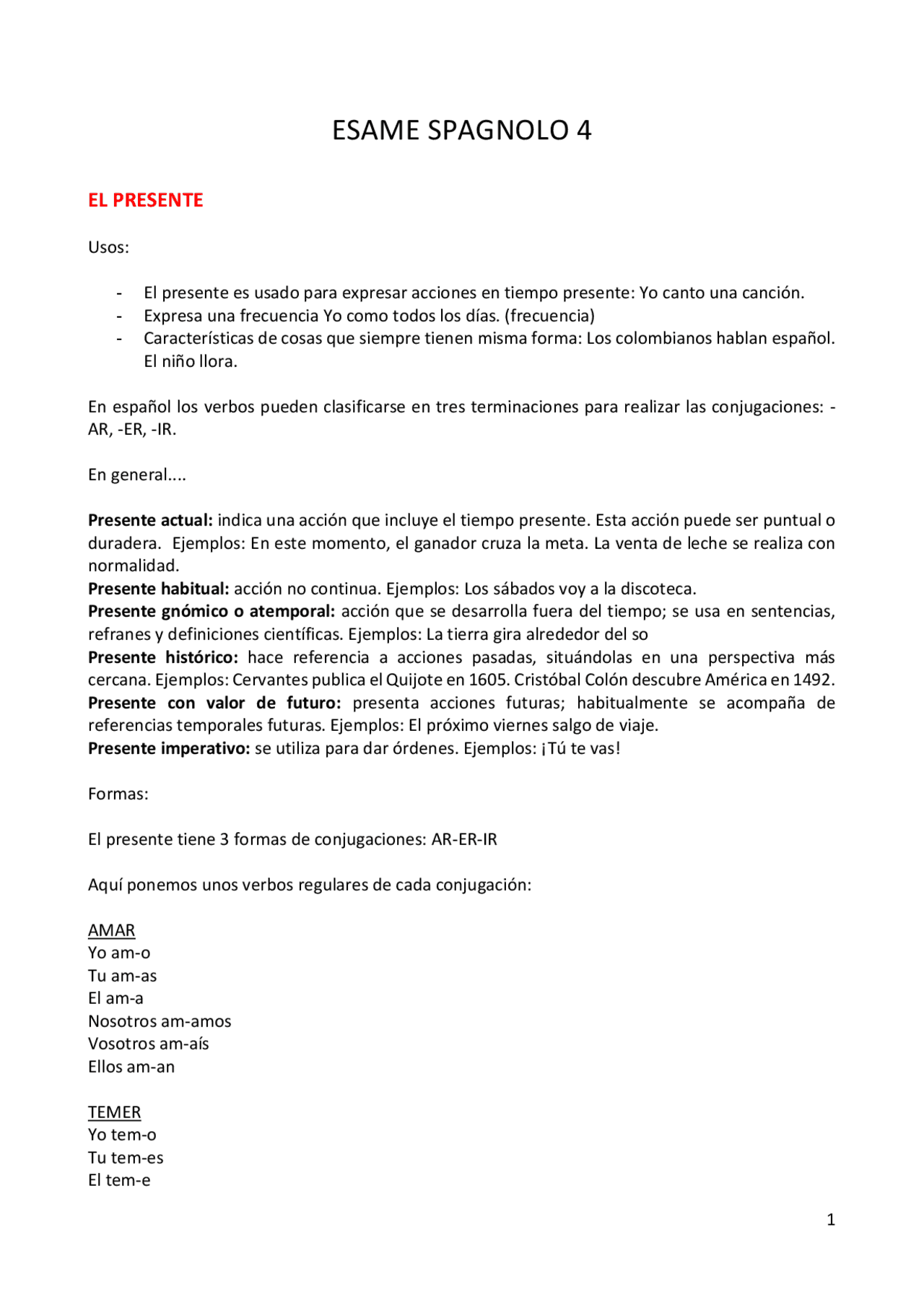 Spagnolo 4 Slides E Appunti Docsity