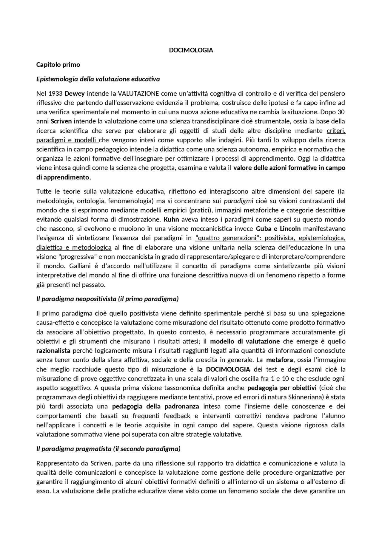 Docimologia Rissunti E Appunti Docsity