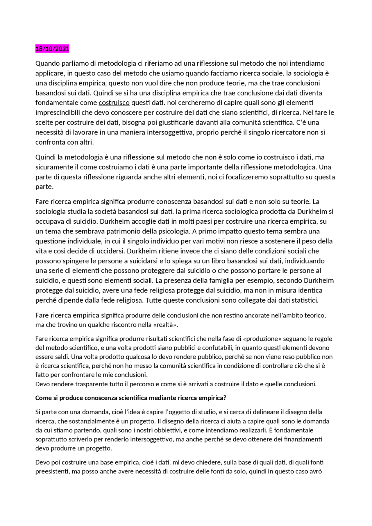 Psicoanalisi Appunti Lezioni Docsity