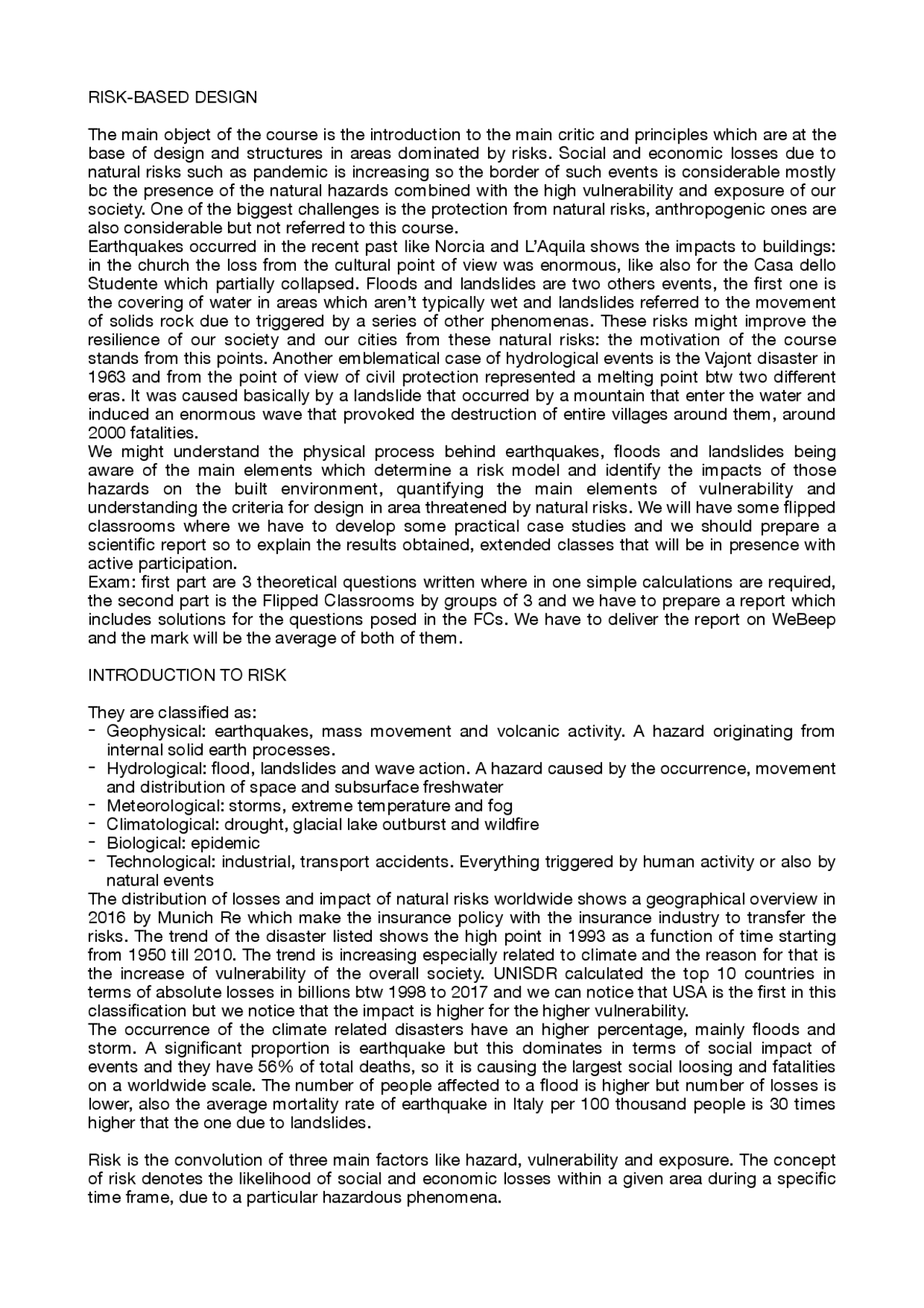 Risk Based Design C Smerzini Polimi Docsity