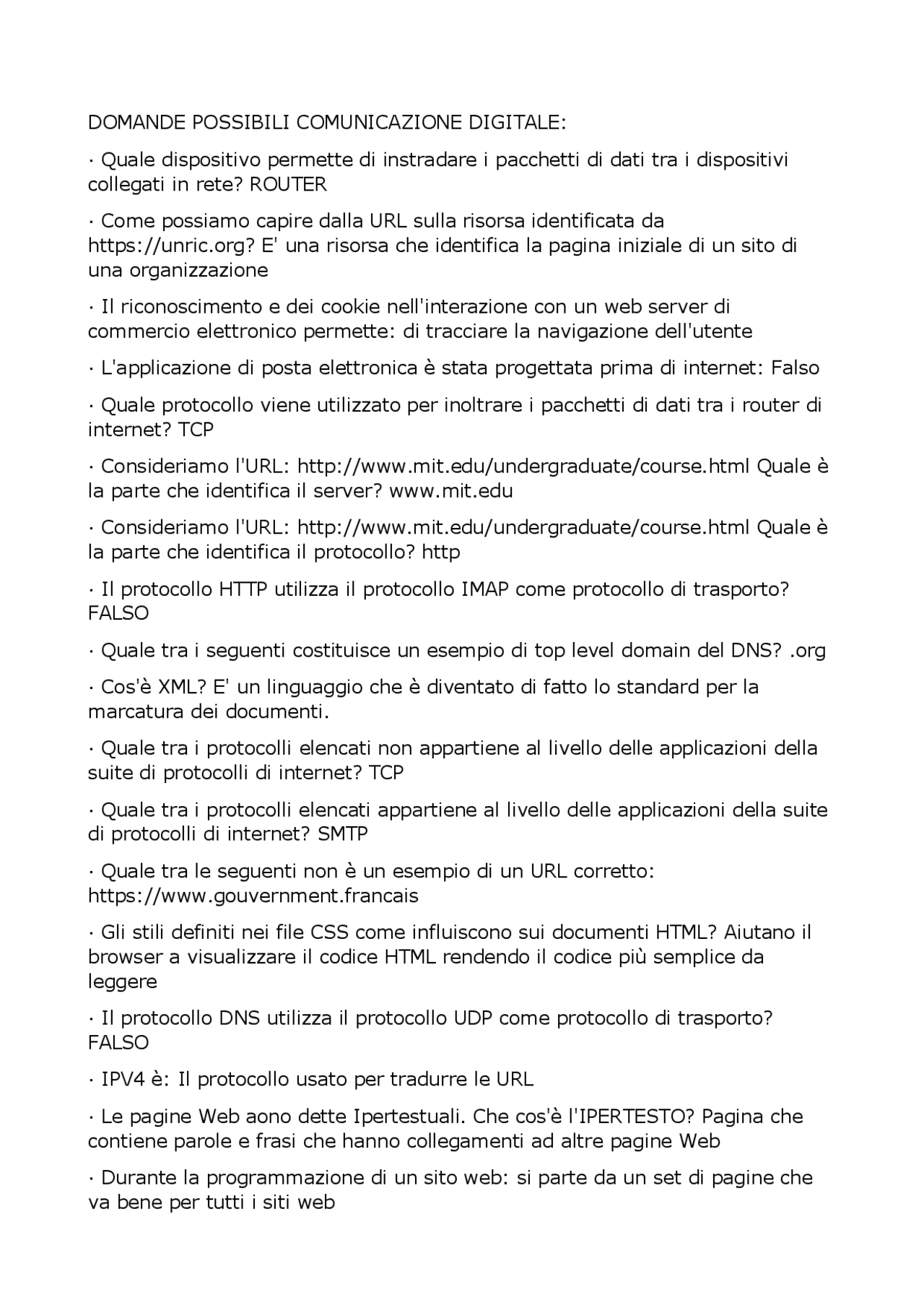 Comunicazione Digitale Docsity