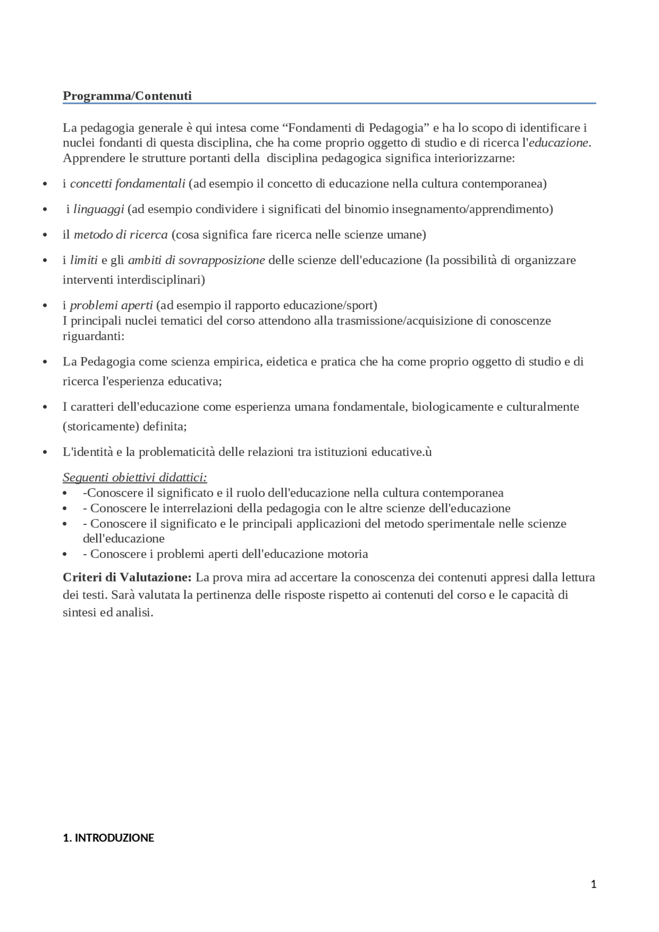 Pedagogia Generale E Domande Docsity