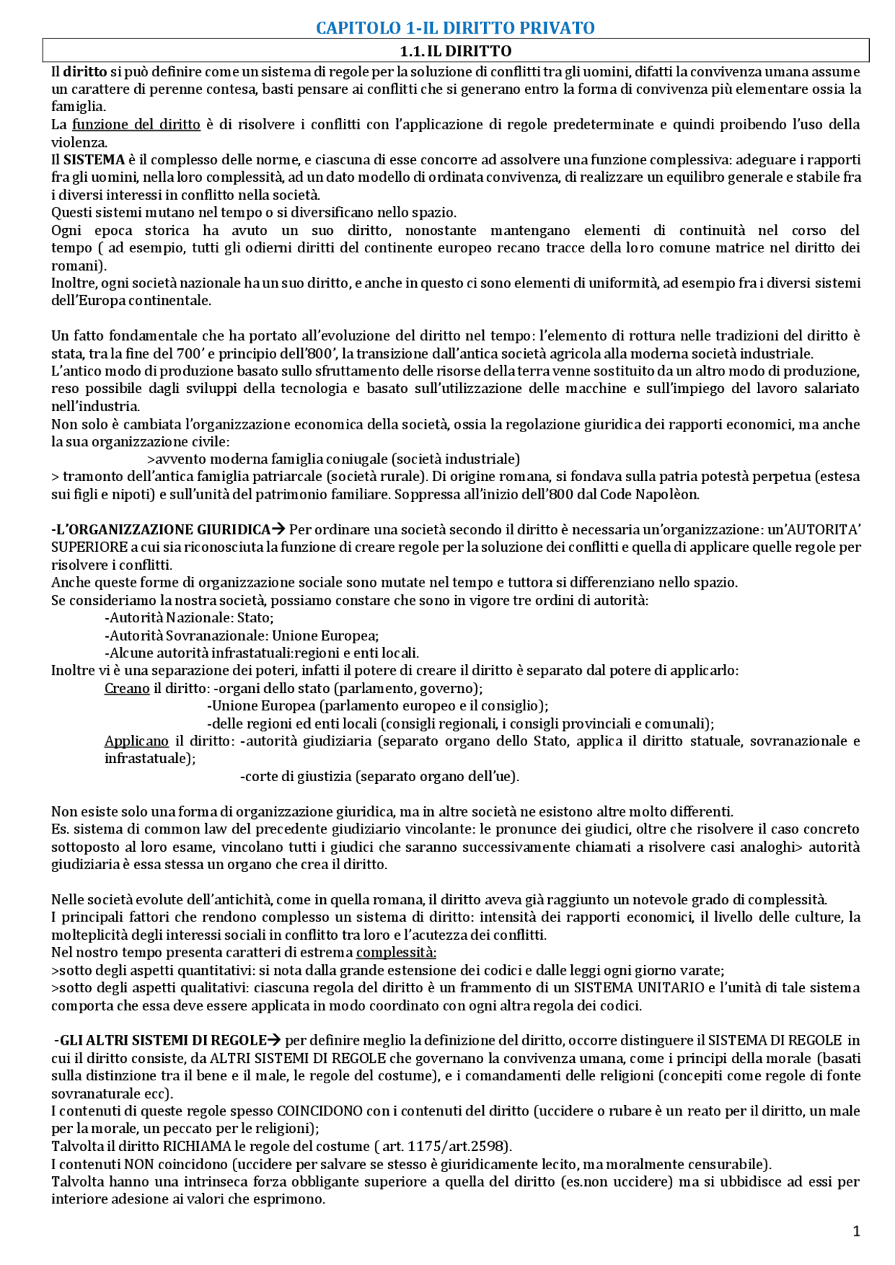Sintesi Completa Del Libro Istituzioni Di Diritto Privato Docsity