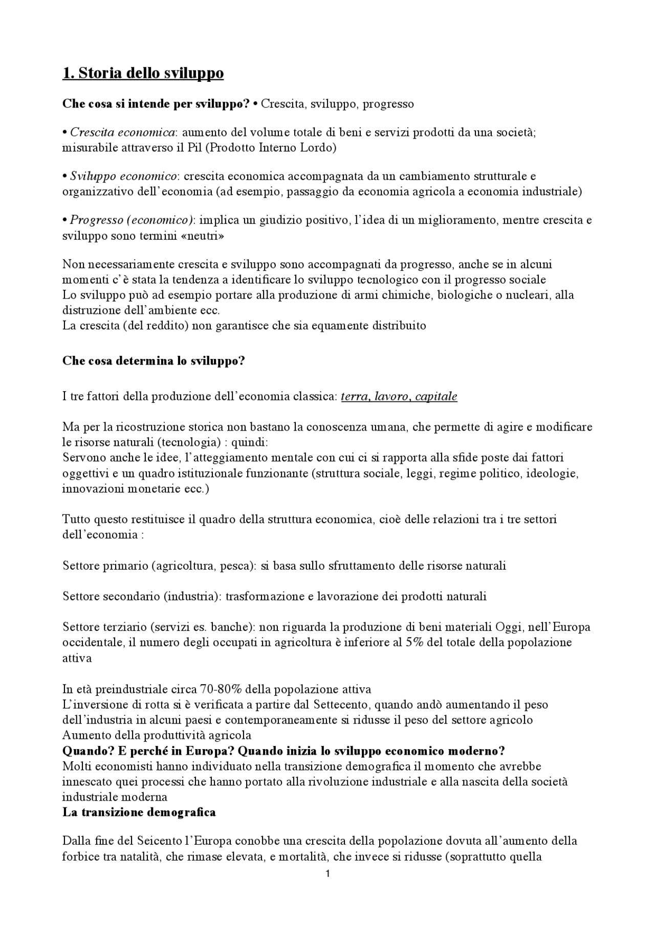 Storia Dello Sviluppo Docsity